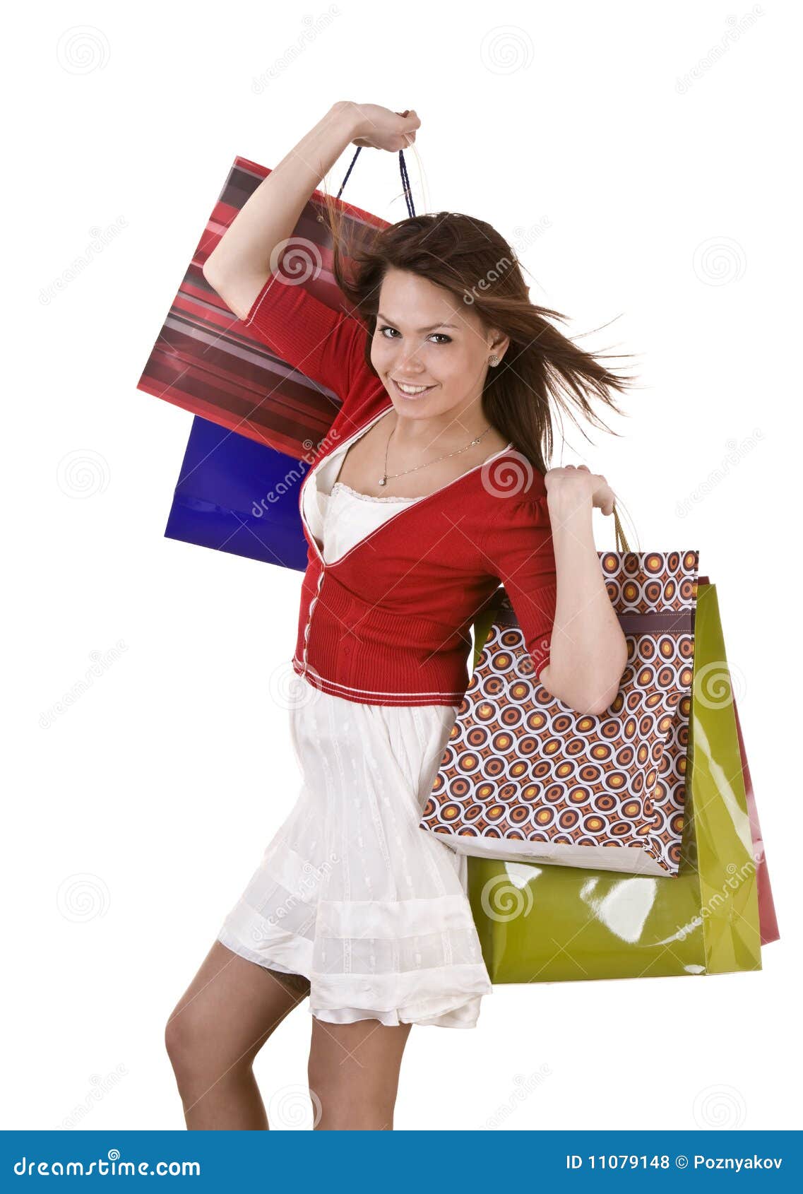 Happy Girl with Shopping Bag. Stock Photo - Image of person, caucasian ...