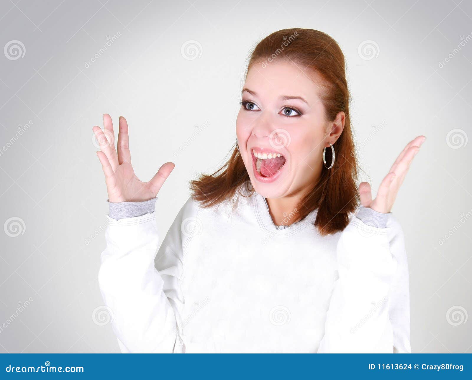 Happy girl shouting out stock photo. Image of afraid - 11613624