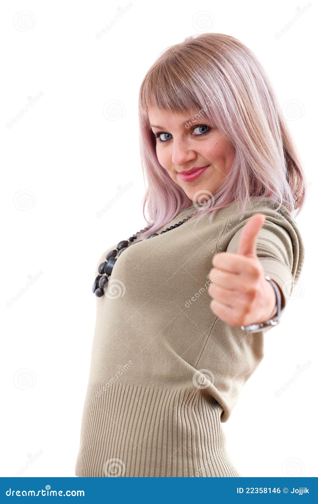 Happy girl showing good stock photo. Image of friendly - 22358146