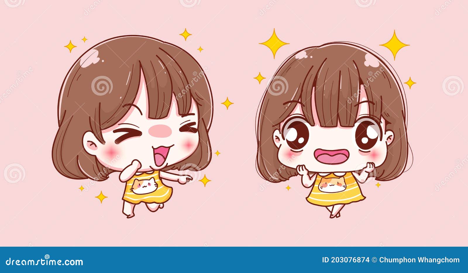 Happy Girl Smile and Character Design Stock Vector - Illustration of ...