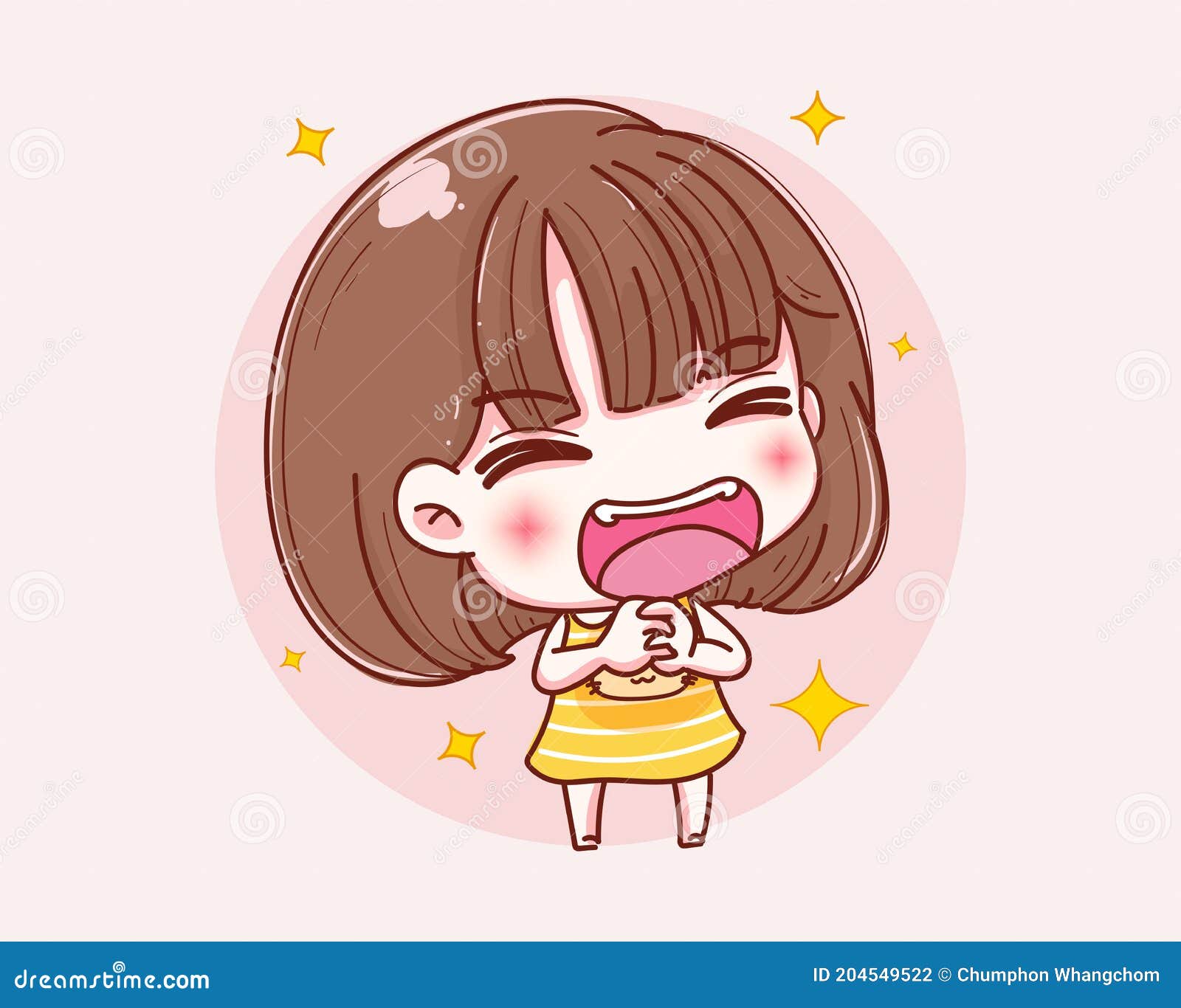 Happy Girl Smile and Vector Character Design Stock Vector ...