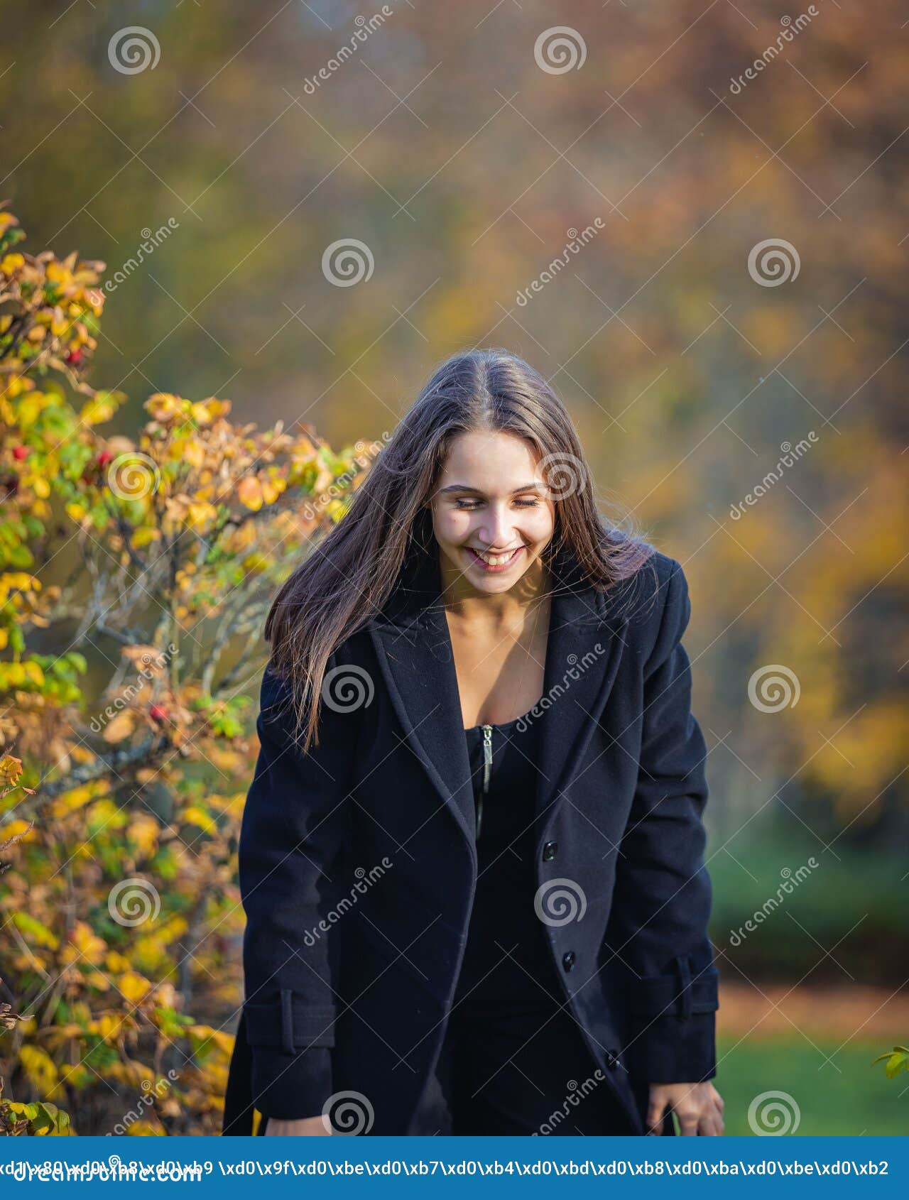 Happy Girl Spinning in the Autumn Park. Stock Photo - Image of happy ...