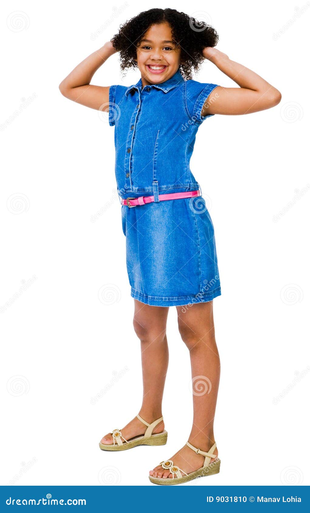 Happy Girl Standing stock photo. Image of belt, person - 9031810