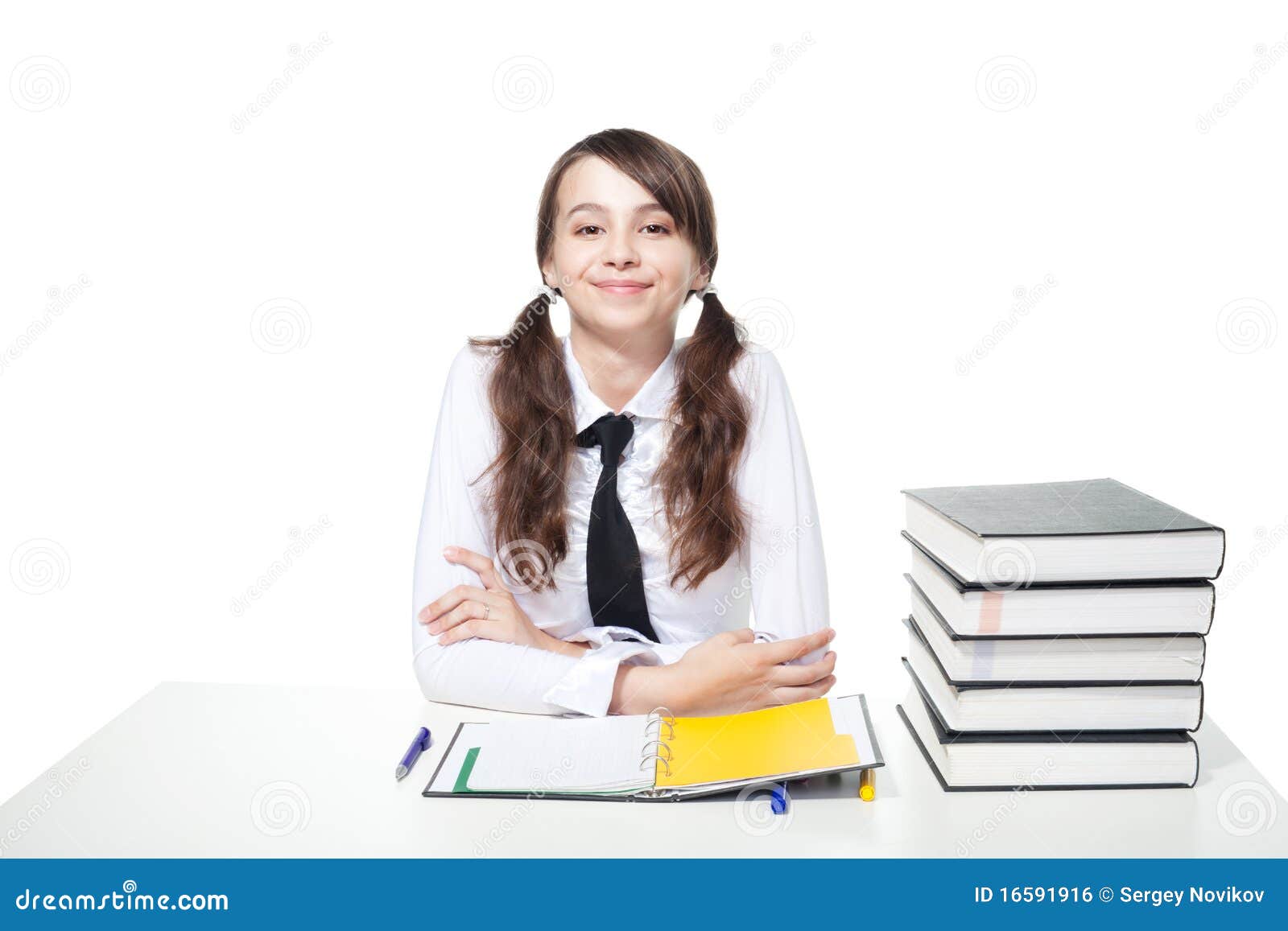 Happy girl study stock photo. Image of concept, exam - 16591916