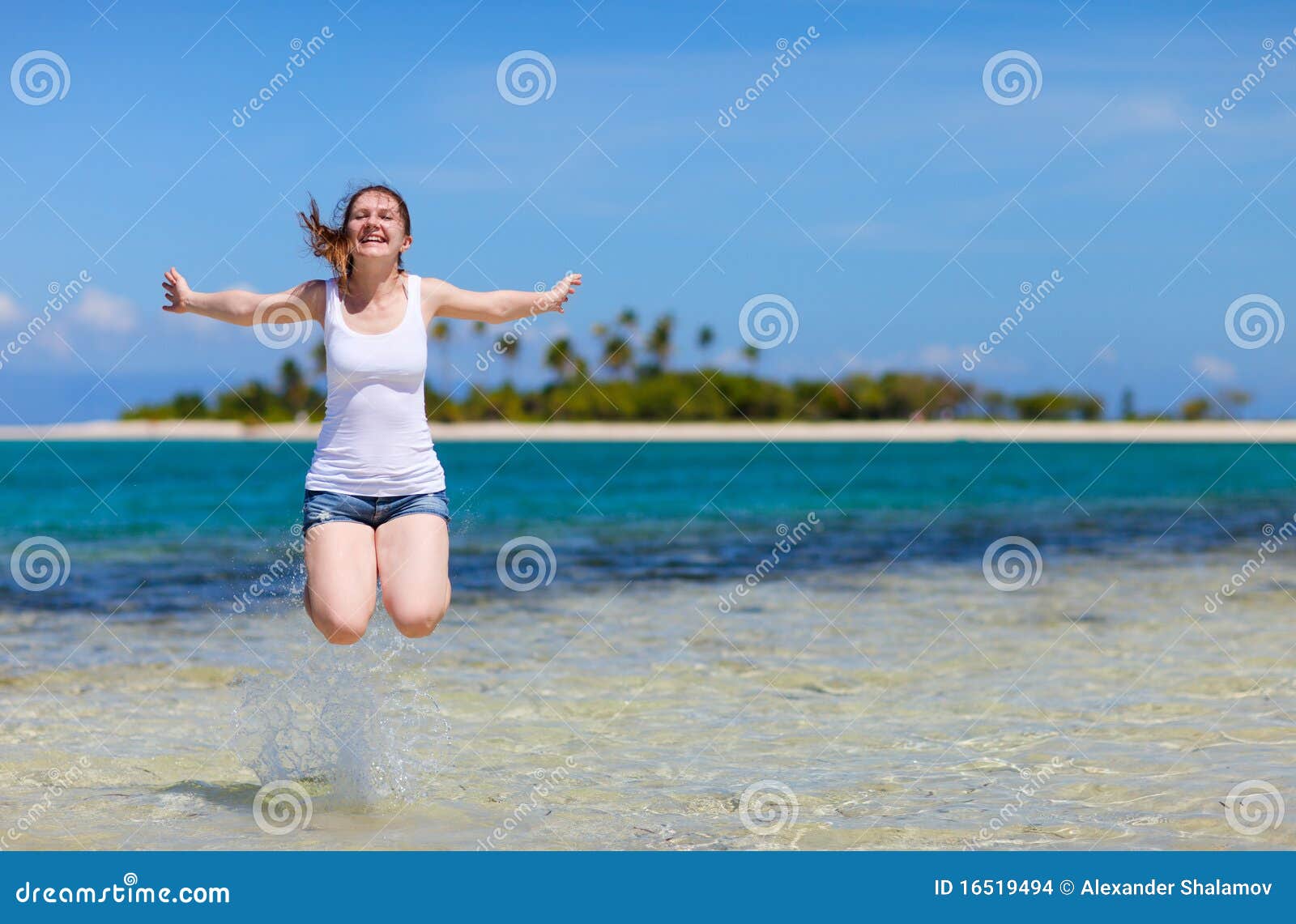 Happy girl on vacation stock photo. Image of freedom - 16519494