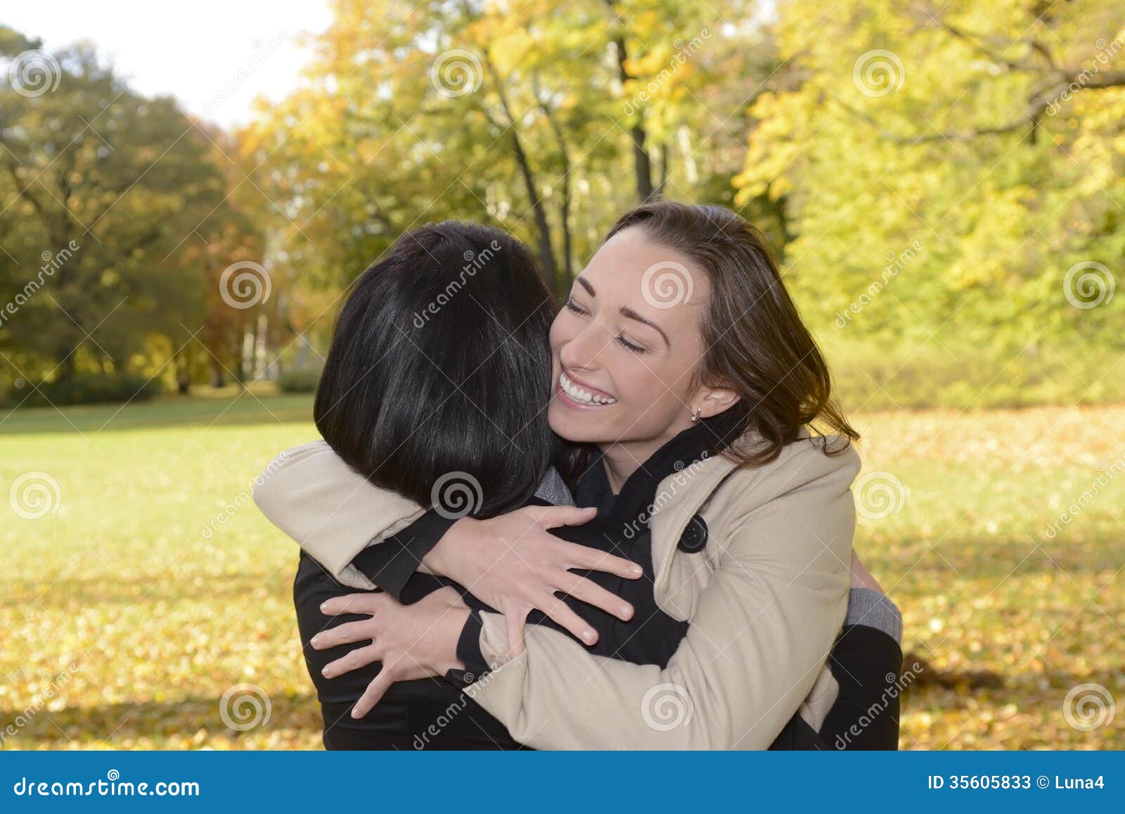 Happy girlfriends hugging stock image. Image of jointly - 35605833
