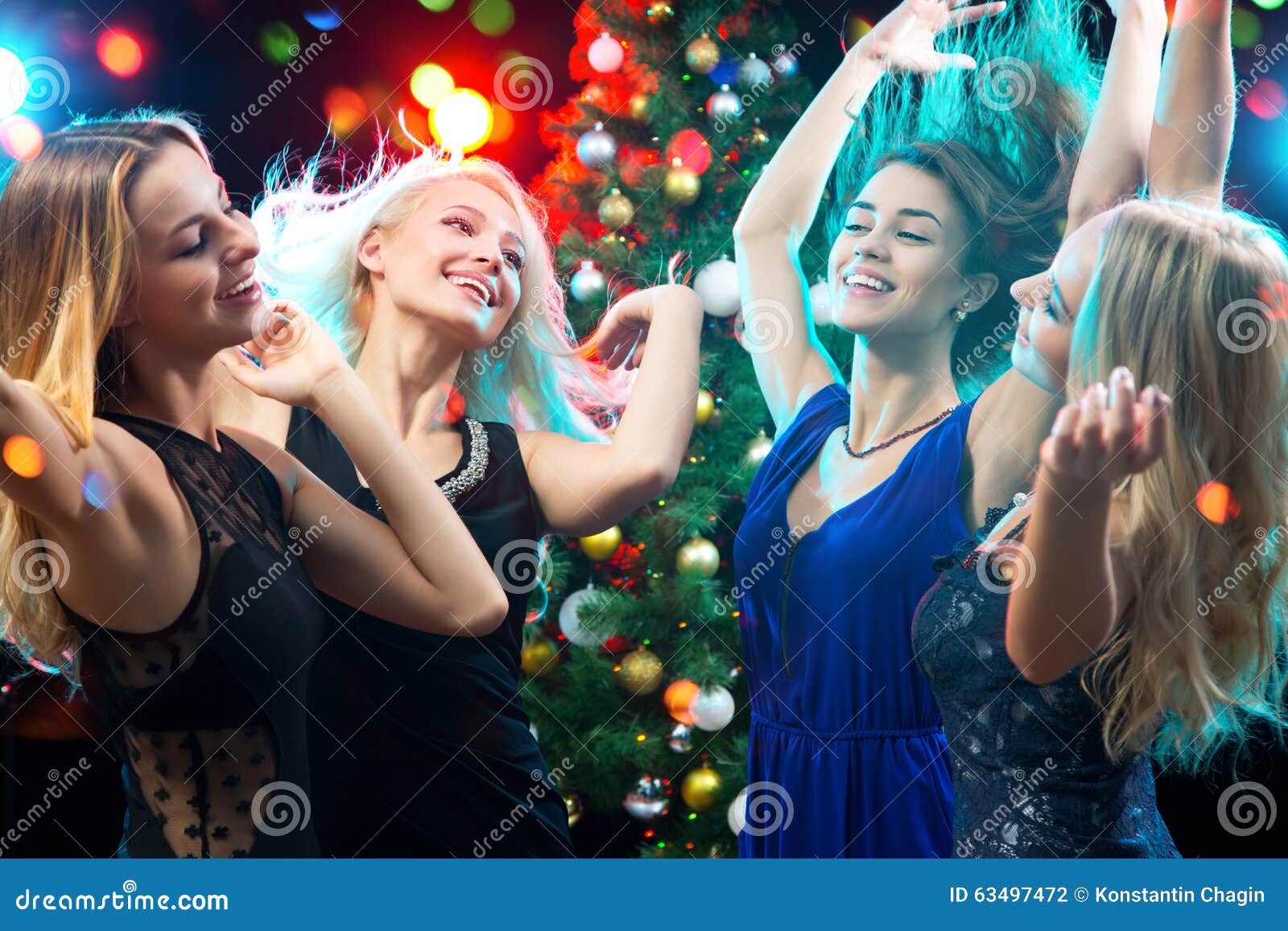 Happy girls fun dansing stock photo. Image of celebration - 63497472