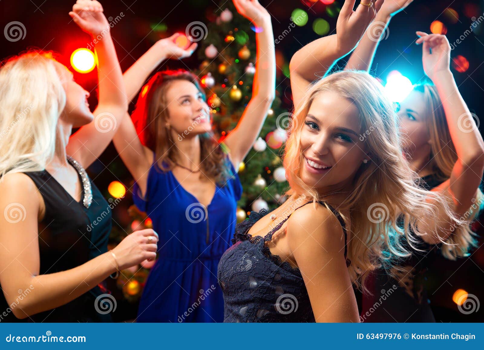 Happy girls fun dansing stock photo. Image of behavior - 63497976