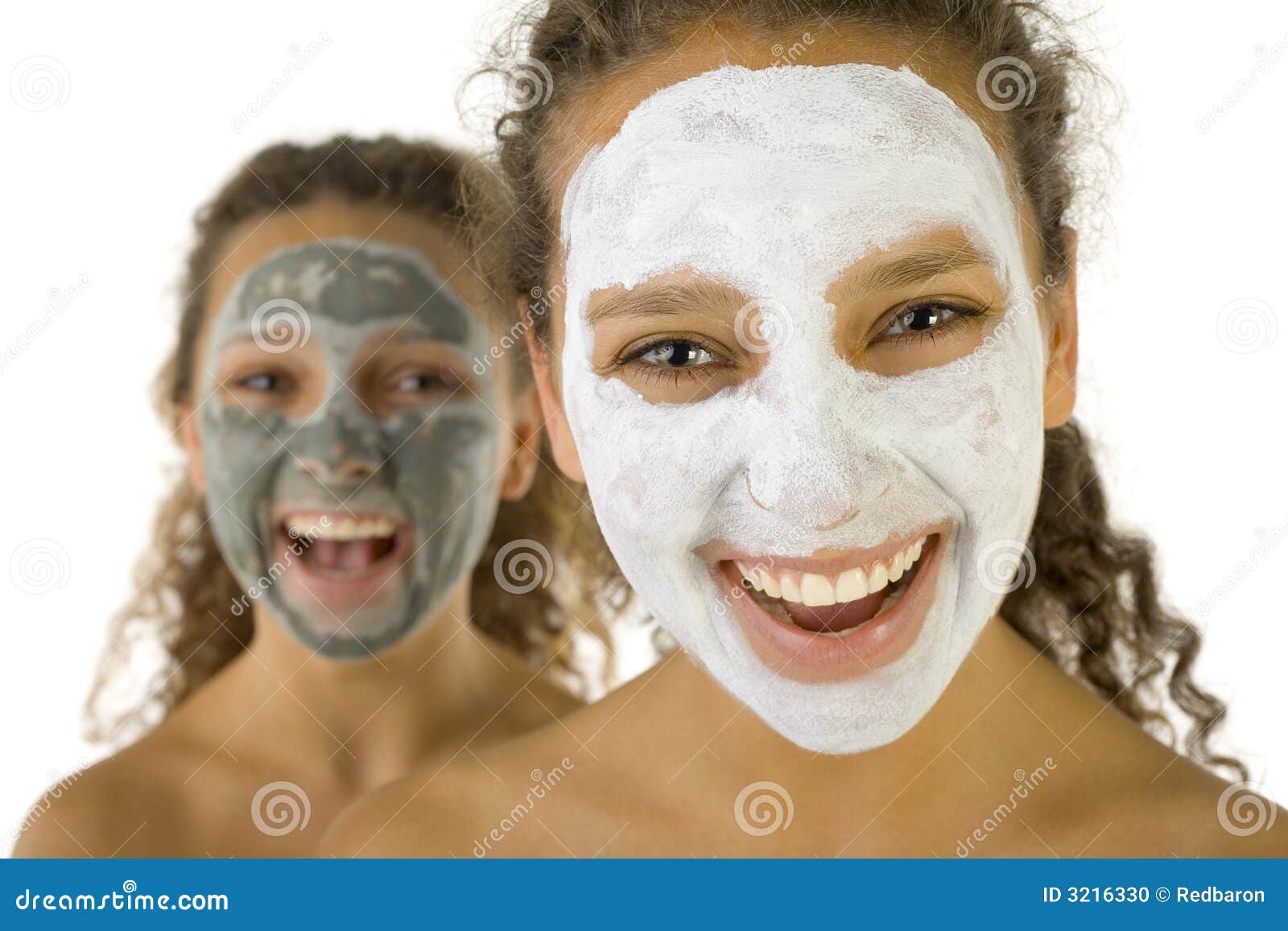 Happy girls with spa mask stock photo. Image of exolution - 3216330