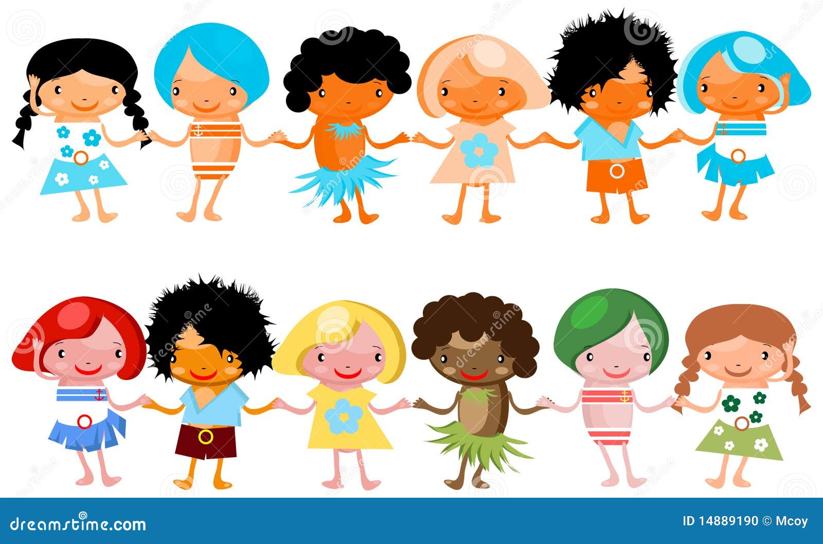 Happy Global Kids Children Playing Stock Illustration - Illustration of ...