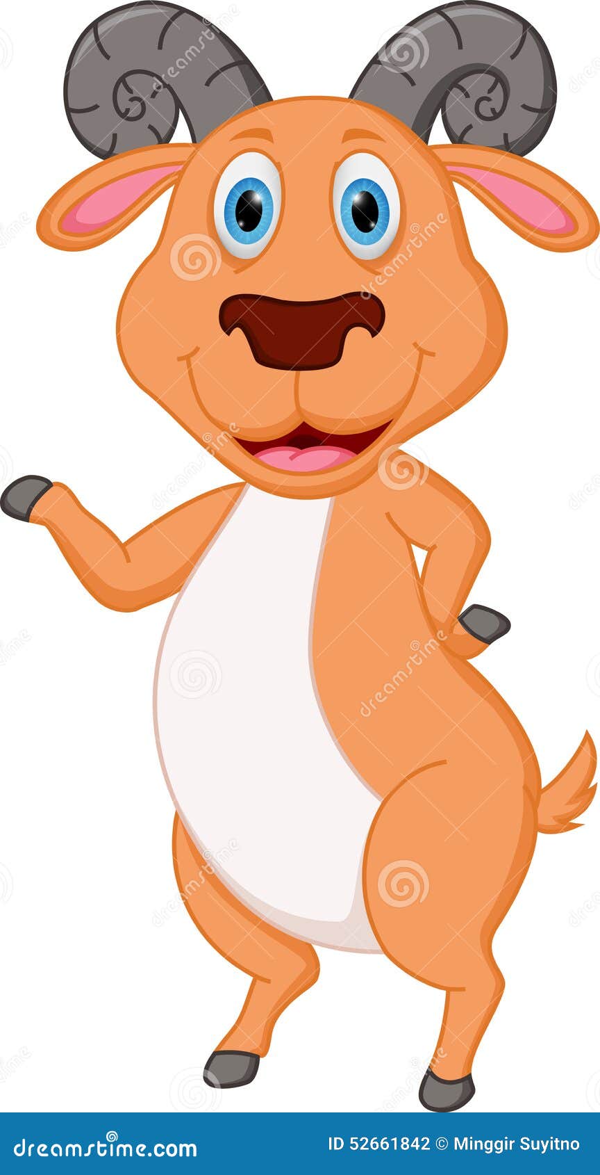 Happy Goat cartoon stock vector. Illustration of adorable - 52661842