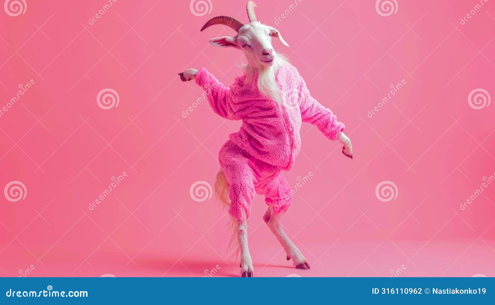 Happy Goat in Dancing on the Party Stock Illustration - Illustration of ...