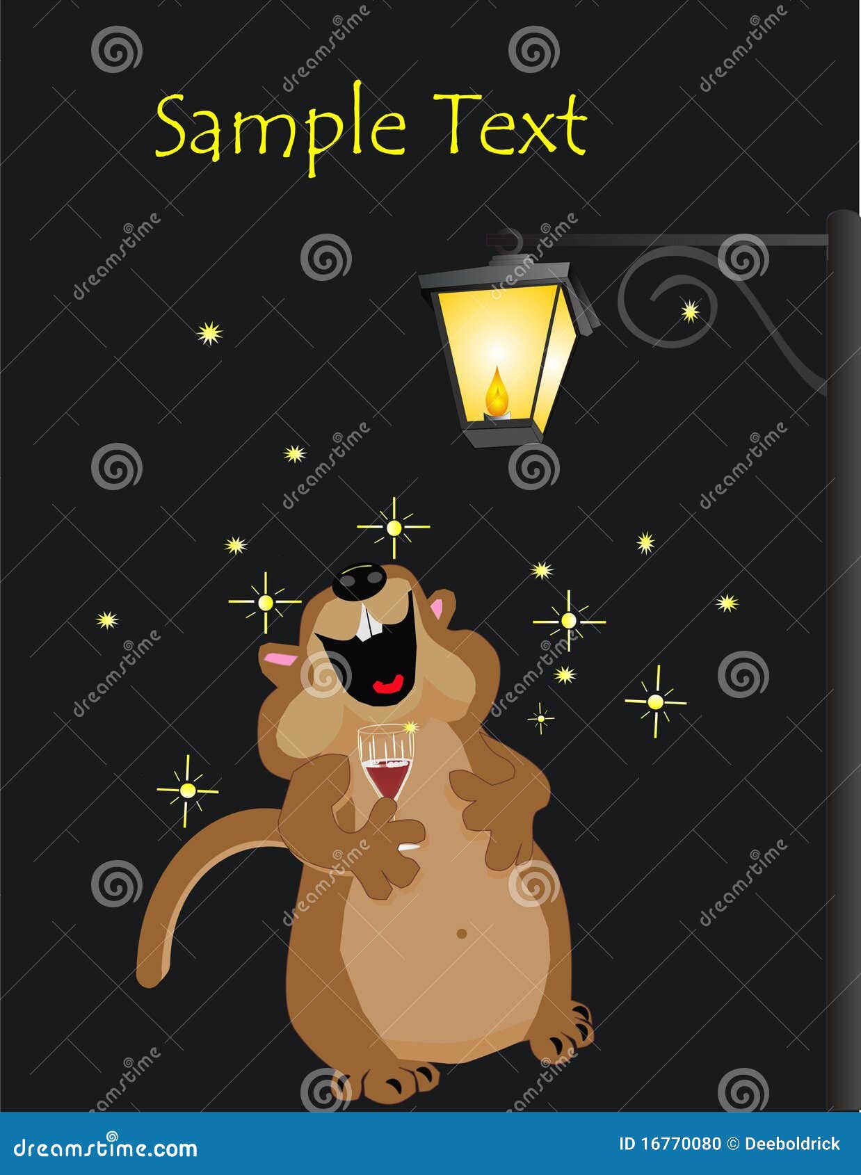 Happy Gopher Singing in New Year Stock Illustration - Illustration of ...