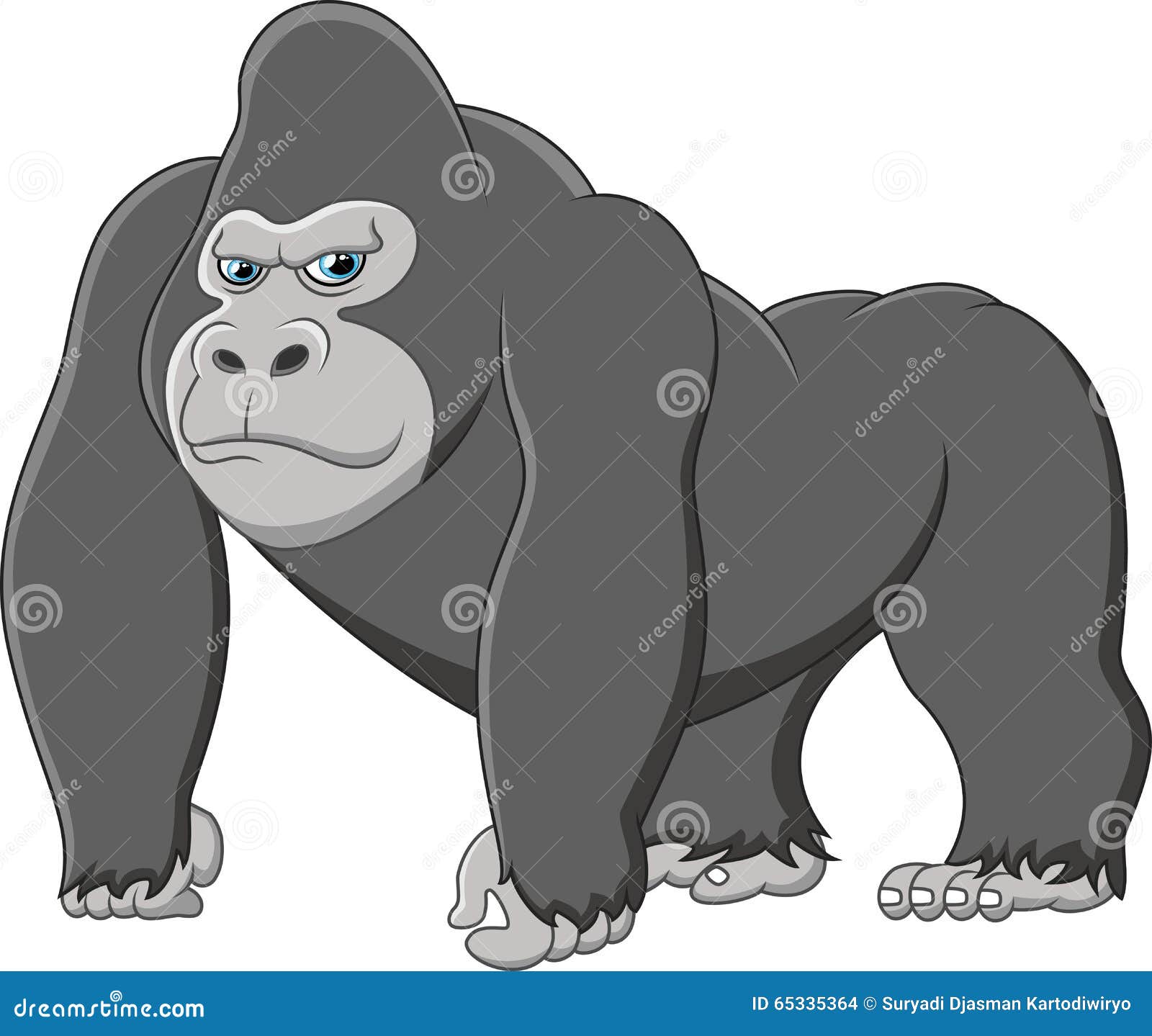 Friendly Gorilla On A White Background Vector. Flat Cartoon ...