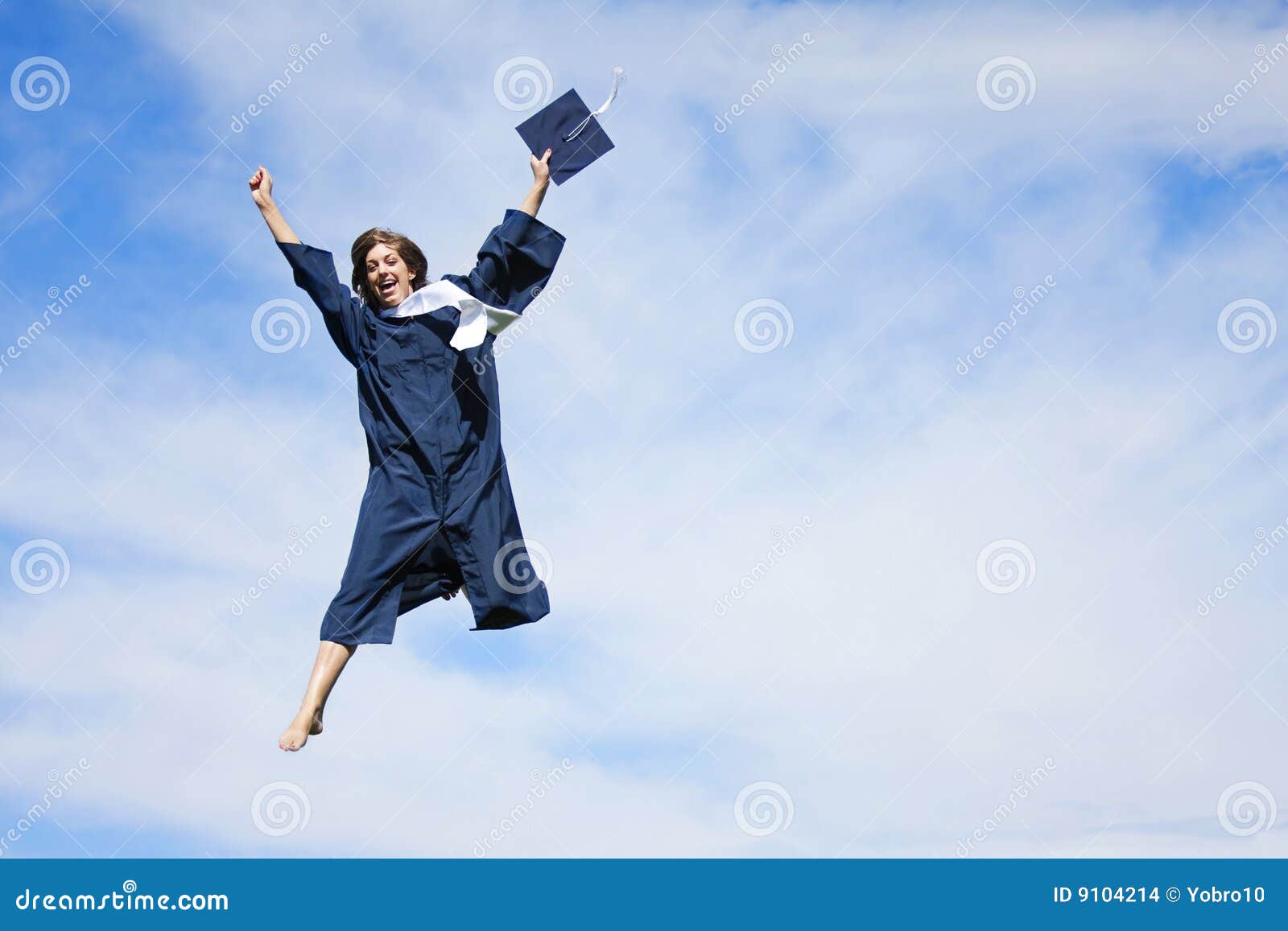 Happy Graduate stock photo. Image of jumping, goal, looking - 9104214