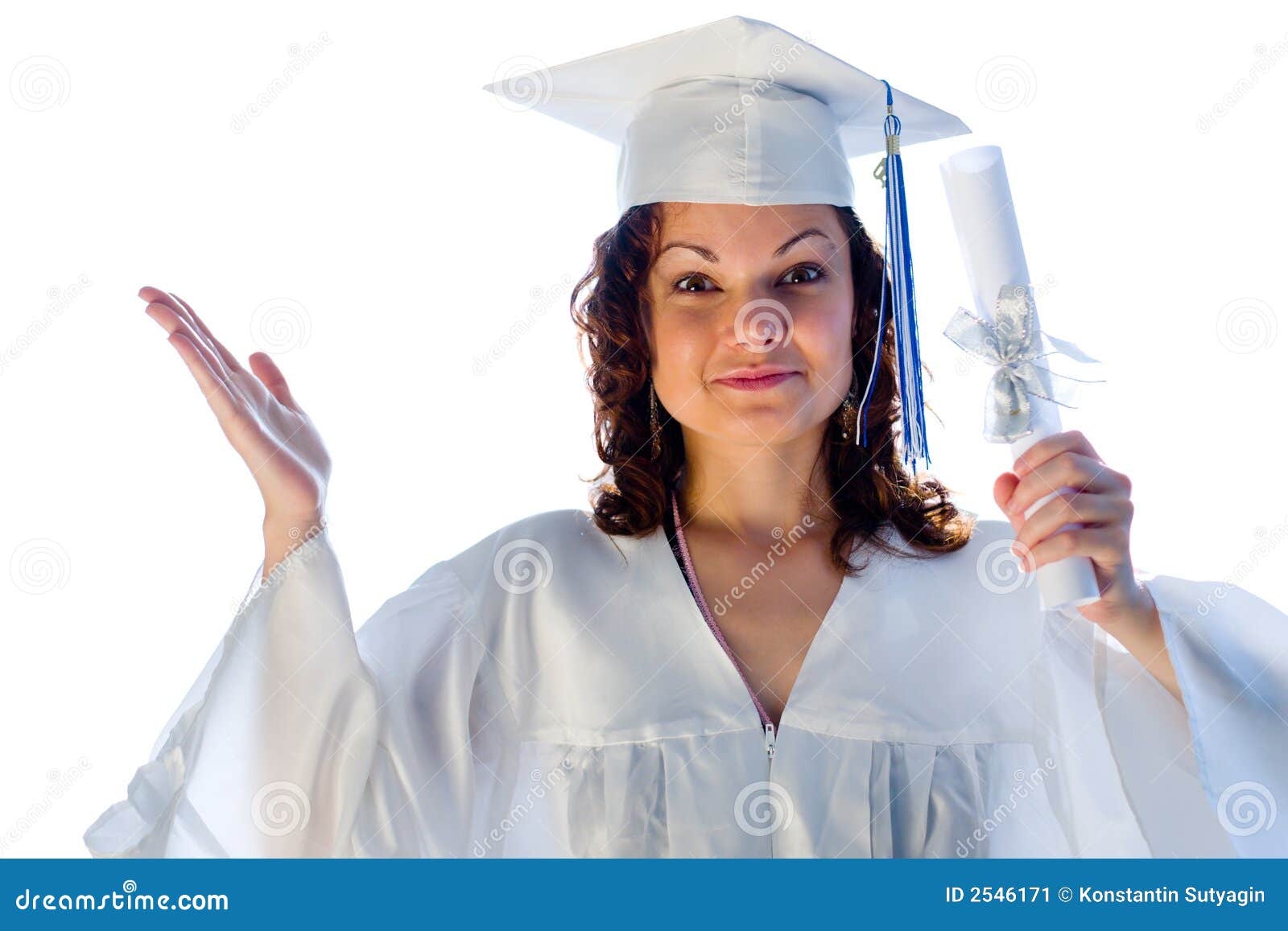 Happy Graduate with Diploma Stock Image - Image of graduation, girl ...