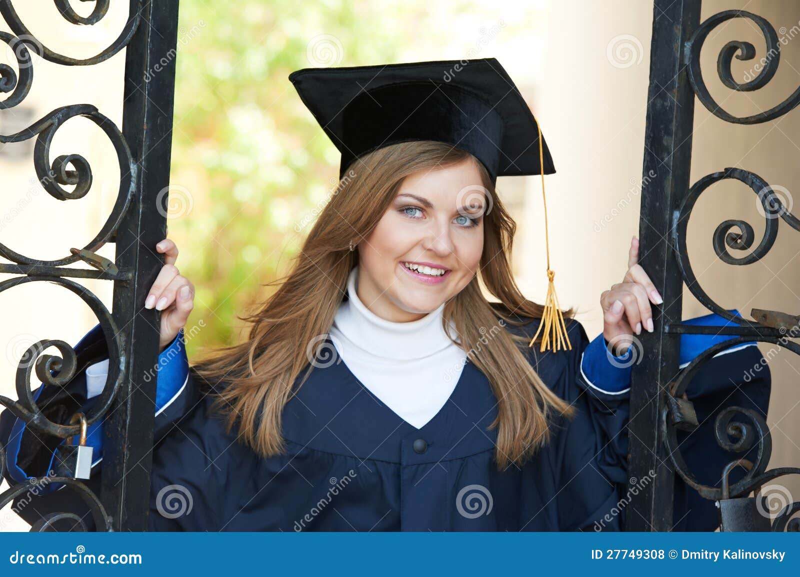 Happy graduate girl stock photo. Image of cloak, happiness - 27749308