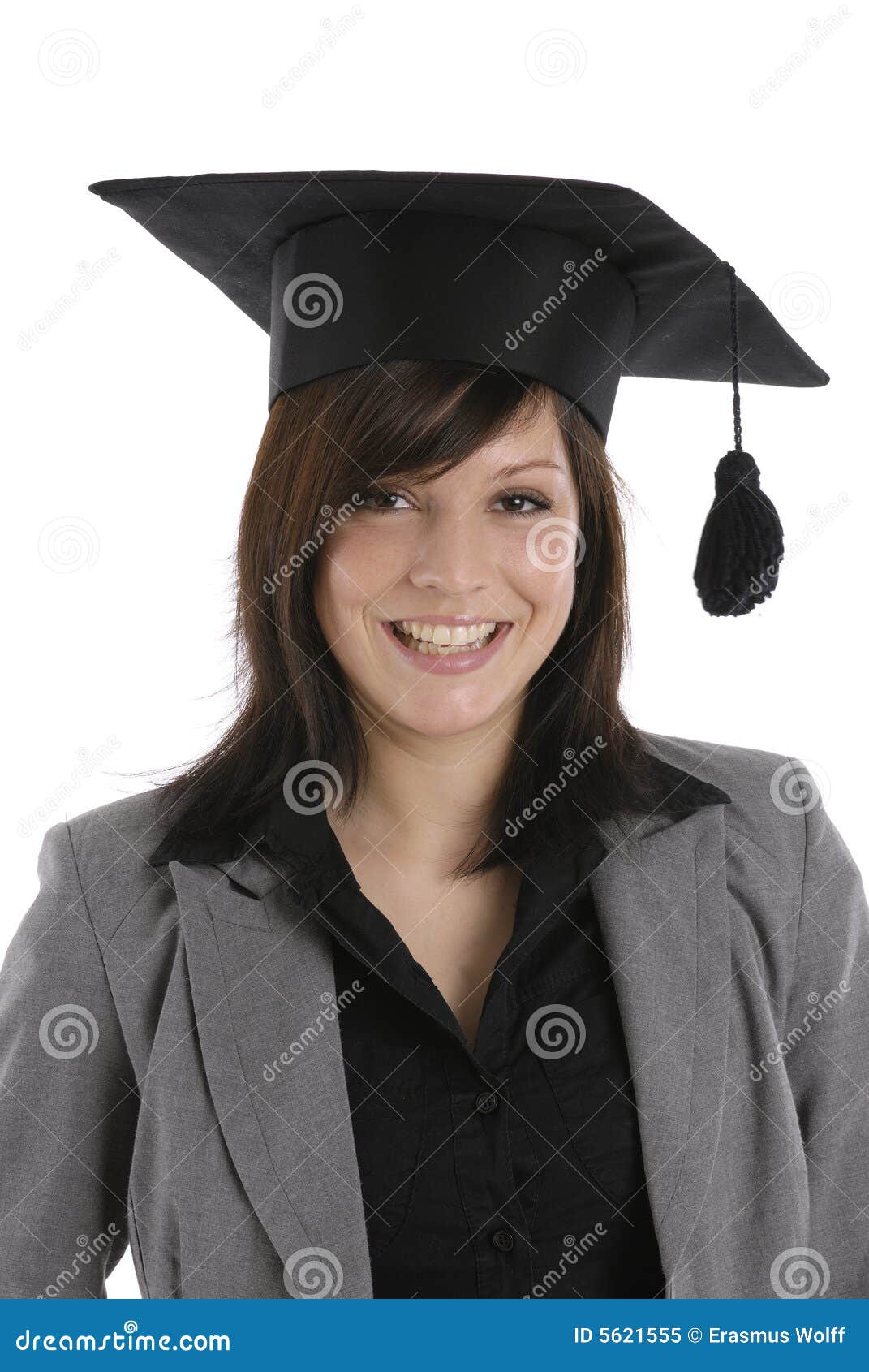 Happy graduate girl stock image. Image of woman, cheerful - 5621555