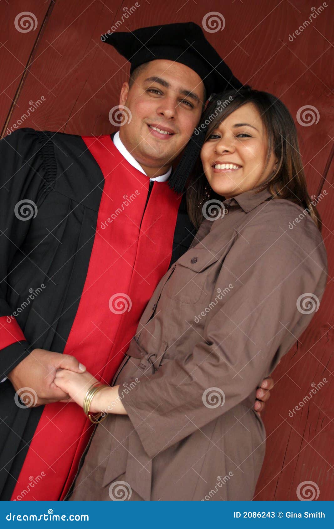 Happy Graduate with His Partner Stock Image - Image of clothing ...