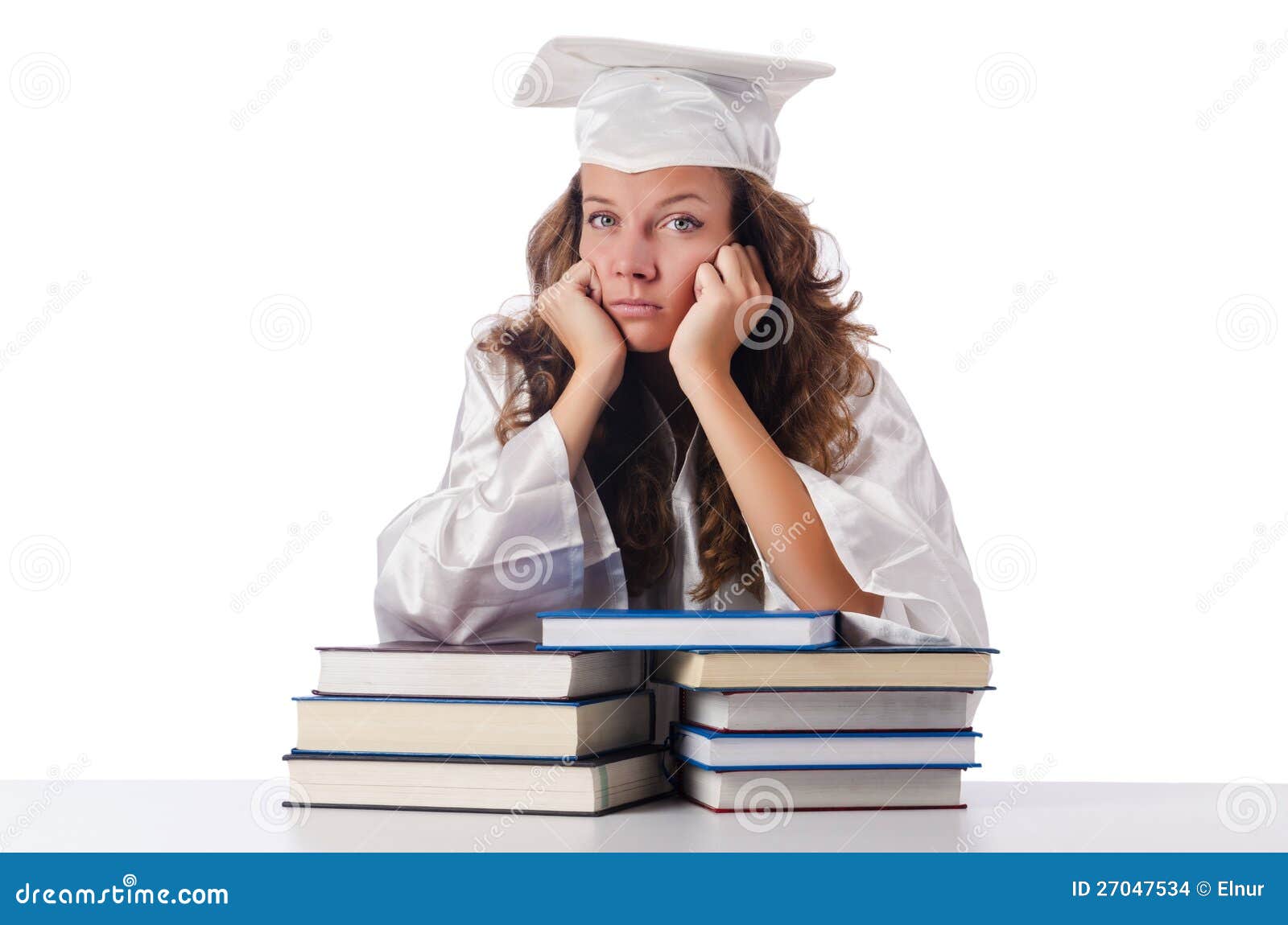 Happy Graduate with Lots of Books Stock Photo - Image of holding, back ...
