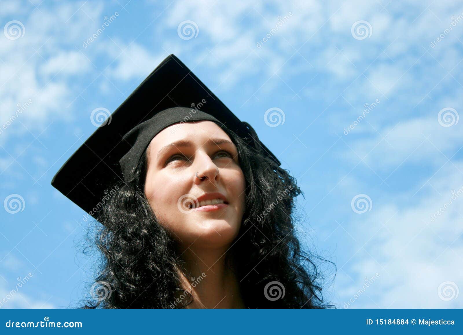 Happy graduate student stock photo. Image of cute, gown - 15184884