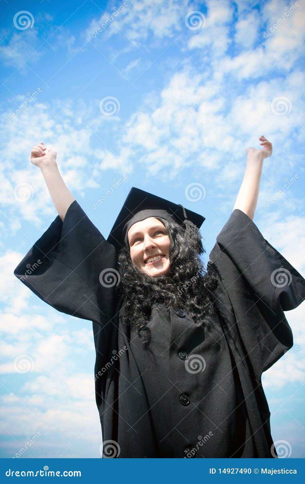 Happy Graduate Student in Cloak Stock Photo - Image of academic ...