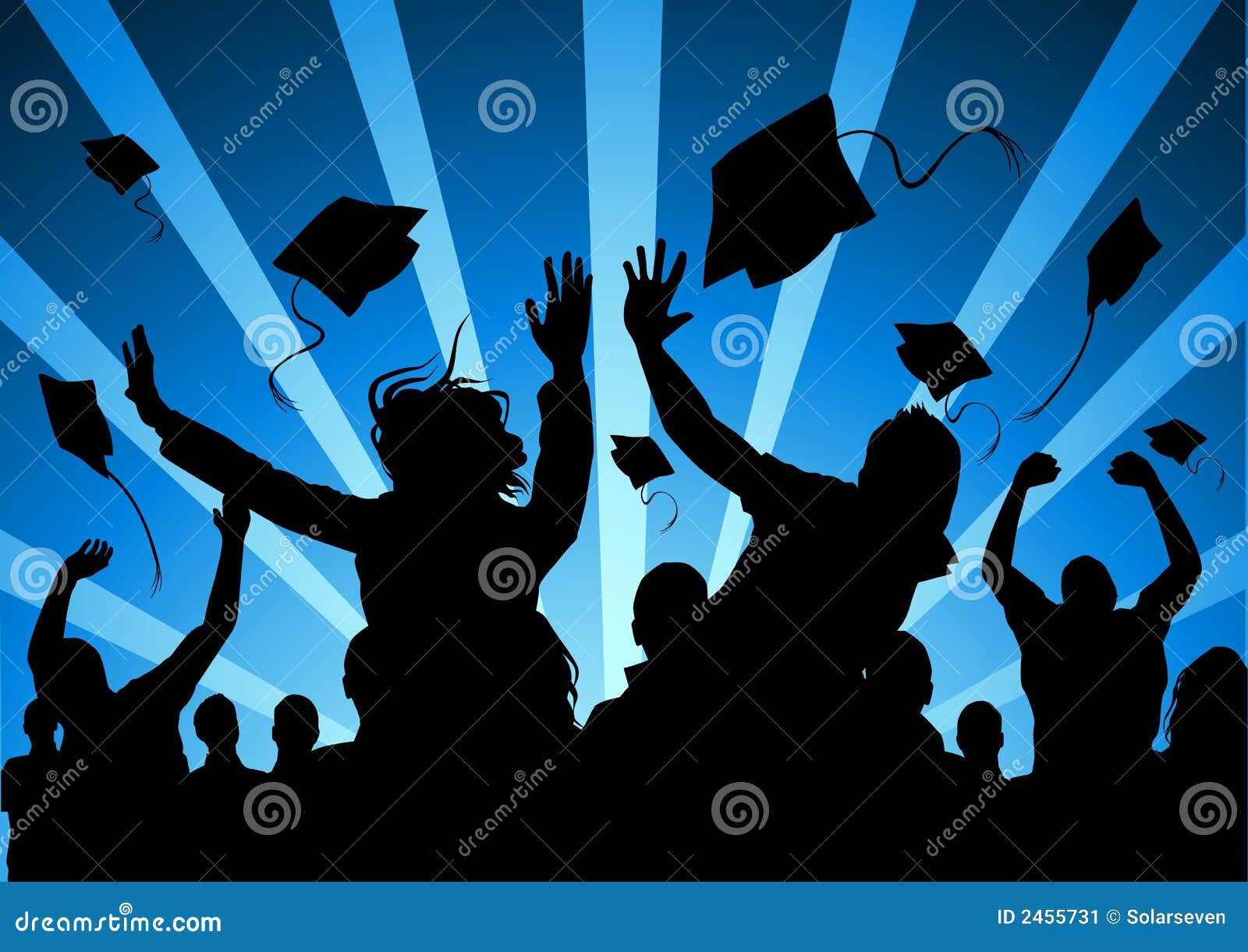 Happy Graduate Students stock illustration. Illustration of adult - 2455731