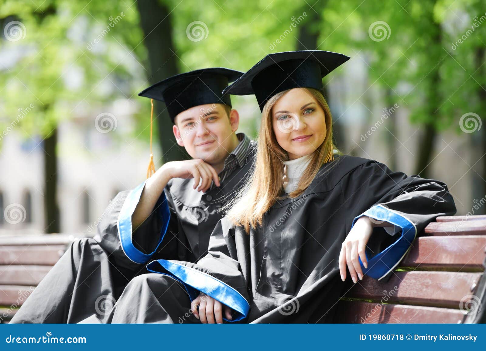 Happy Graduate Students Outdoors Stock Photo - Image of finish ...