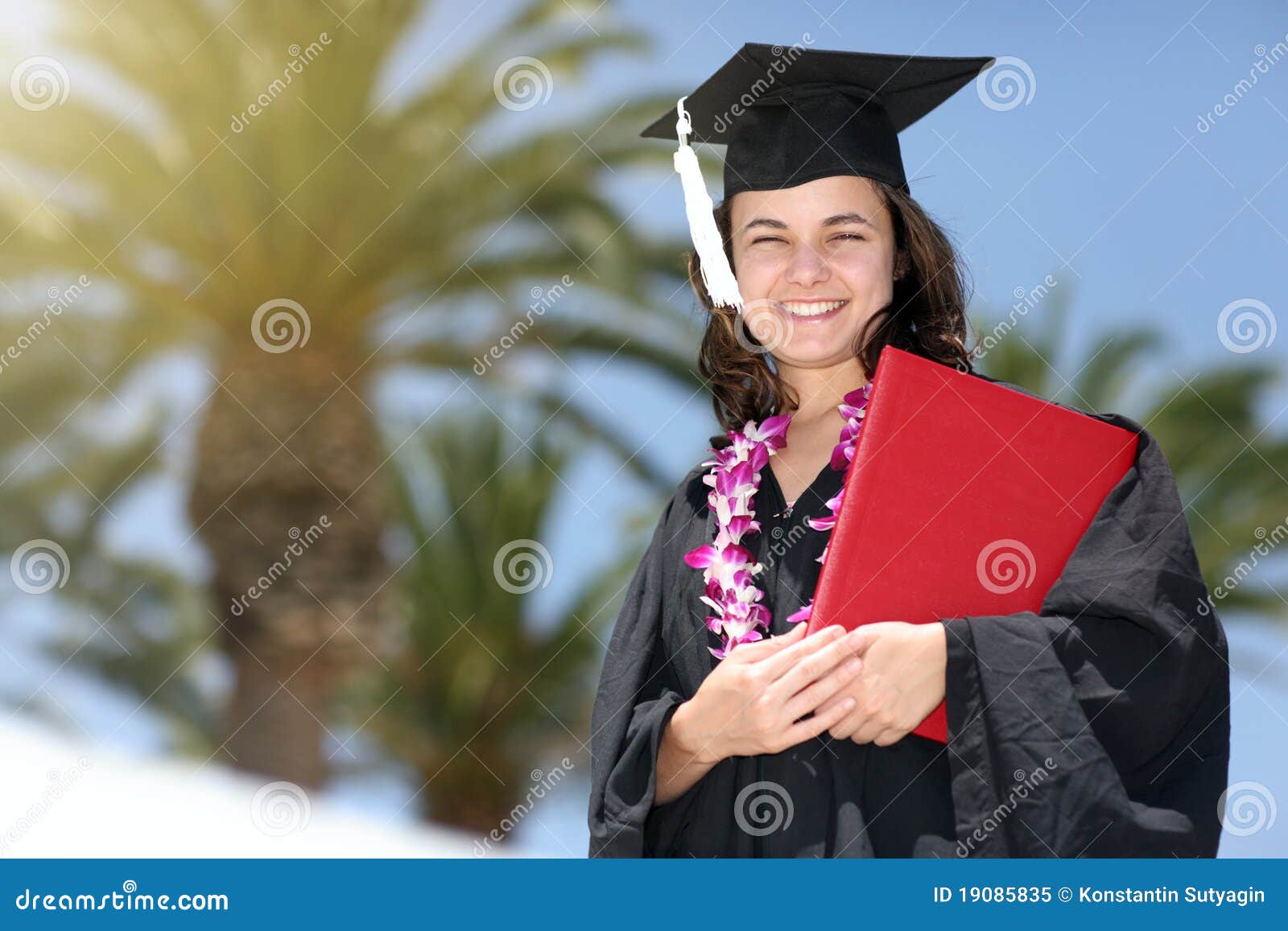 Happy graduate woman stock image. Image of pretty, palms - 19085835