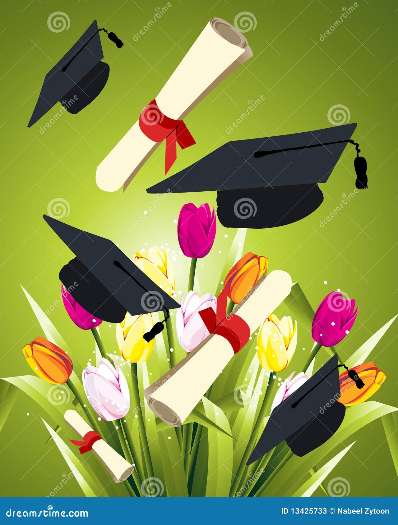 Happy Graduation stock illustration. Illustration of drawing - 13425733