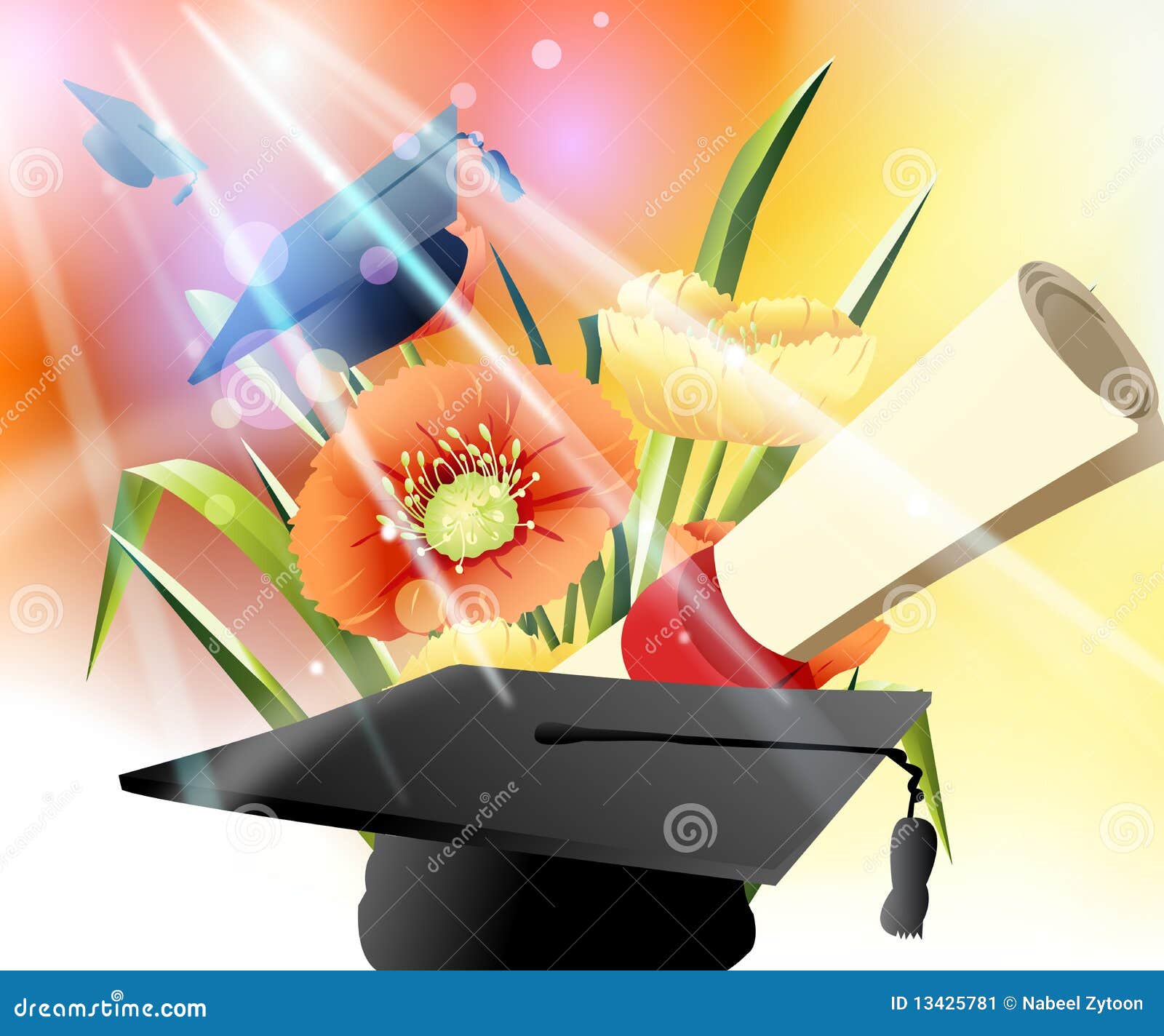 Happy Graduation stock illustration. Illustration of award - 13425781
