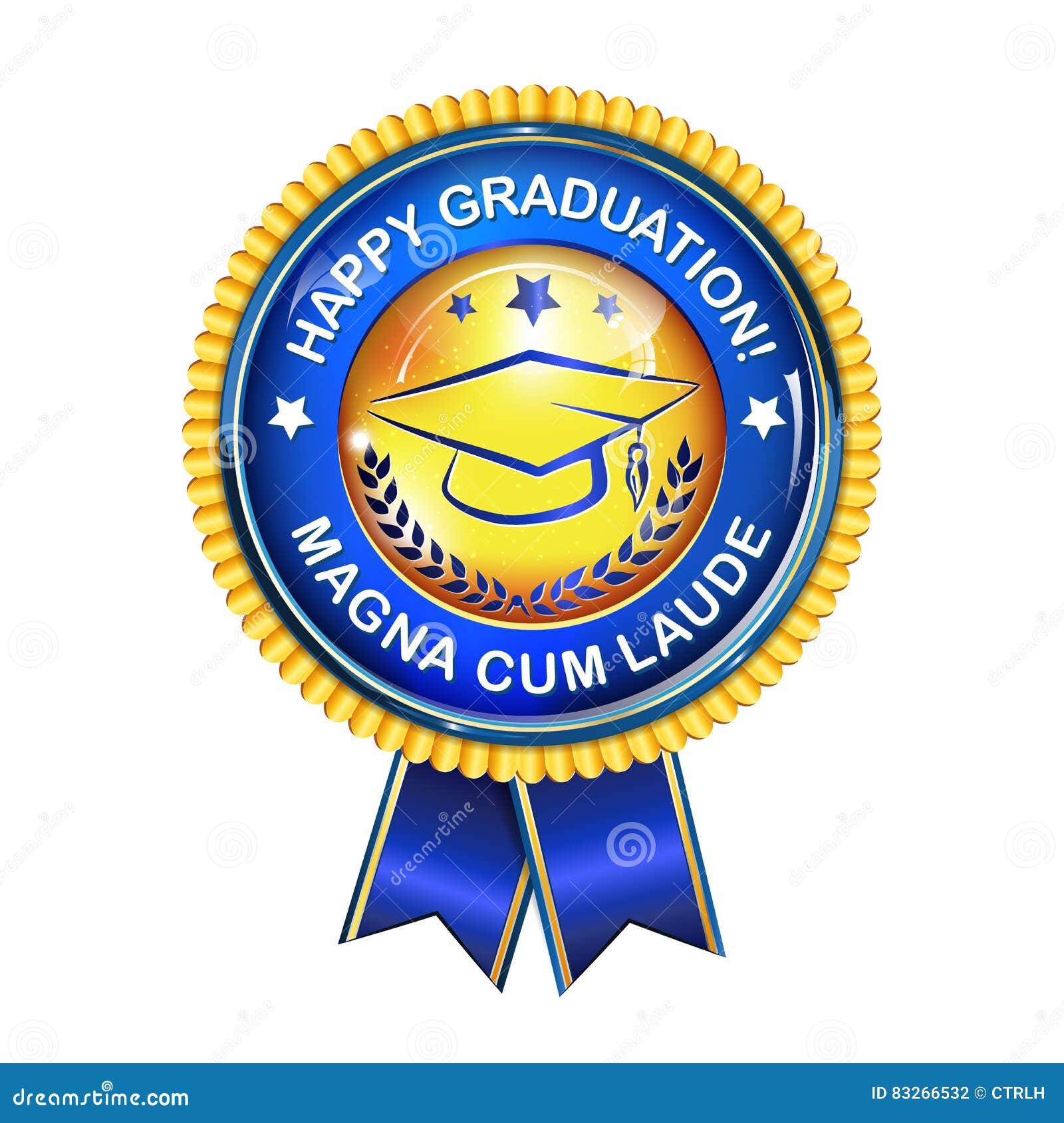 Happy Graduation Award Ribbon Stock Vector - Illustration of insignia ...