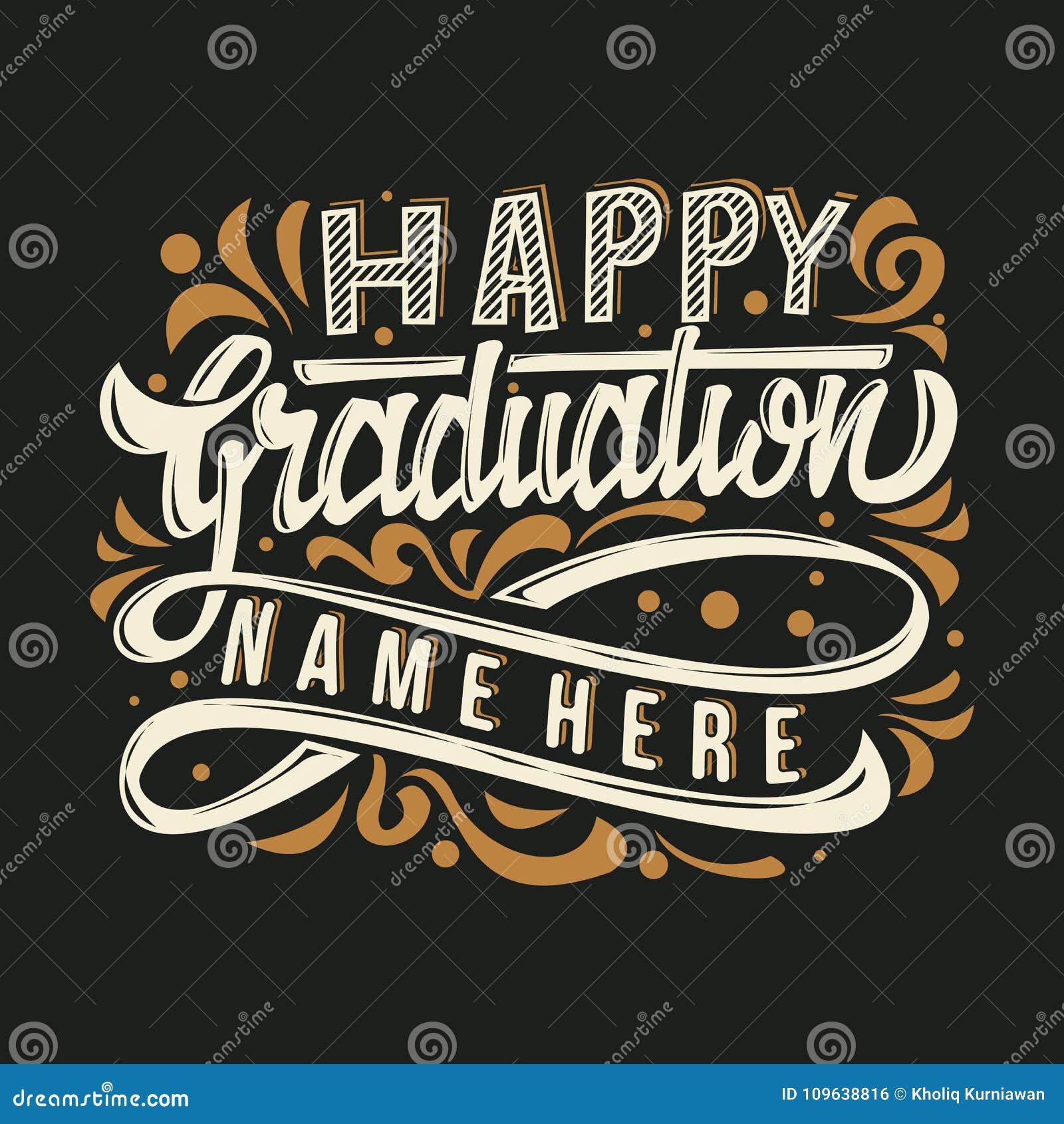 Happy Graduation Card stock vector. Illustration of congrats - 109638816