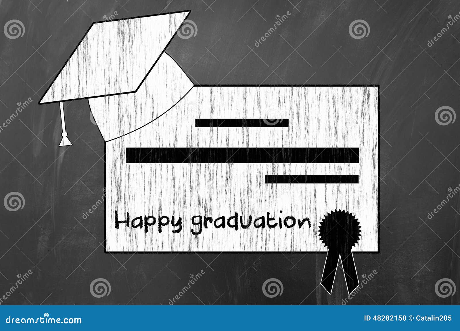 Happy Graduation stock illustration. Illustration of chalkboard - 48282150