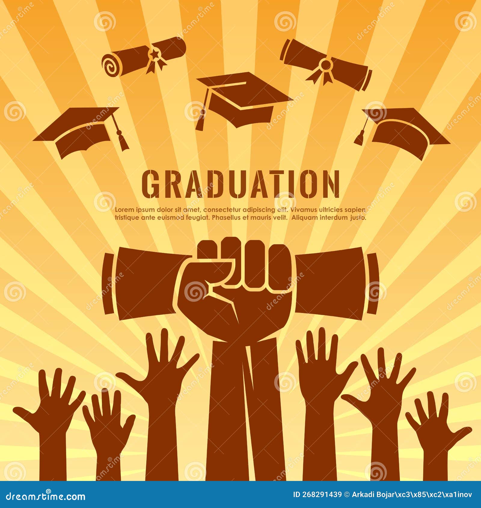 Happy Graduation Vector Poster Design Stock Vector - Illustration of ...