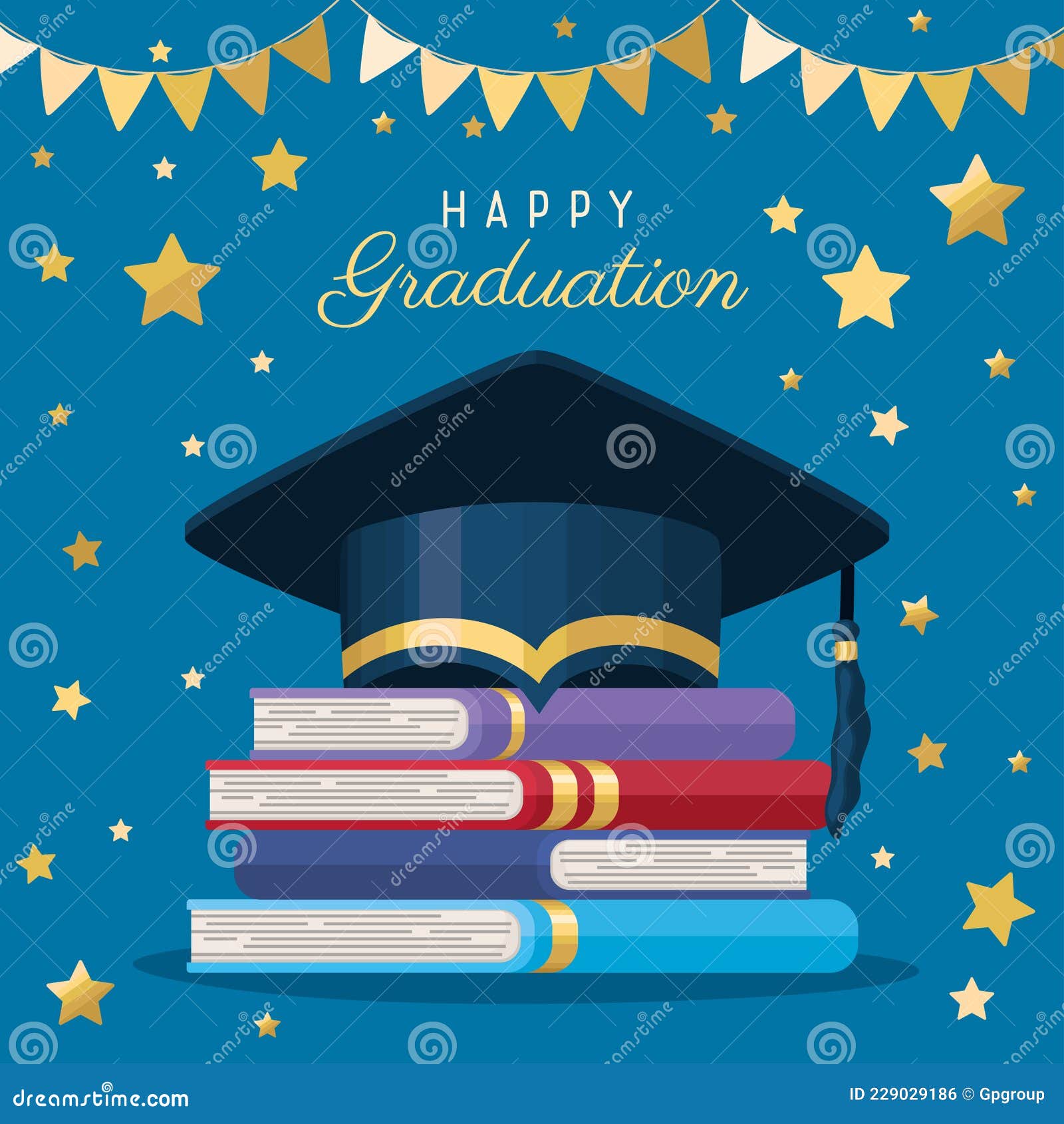 Happy Graduation Illustration Stock Vector - Illustration of finish ...