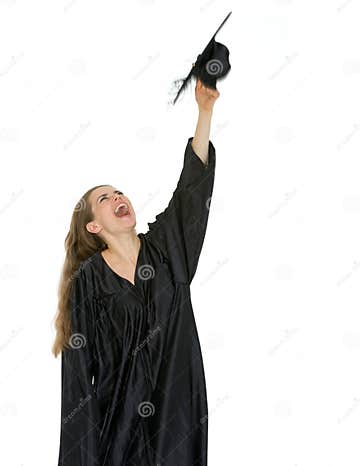 Happy Graduation Student Throwing Up Cap Stock Photo - Image of happy ...