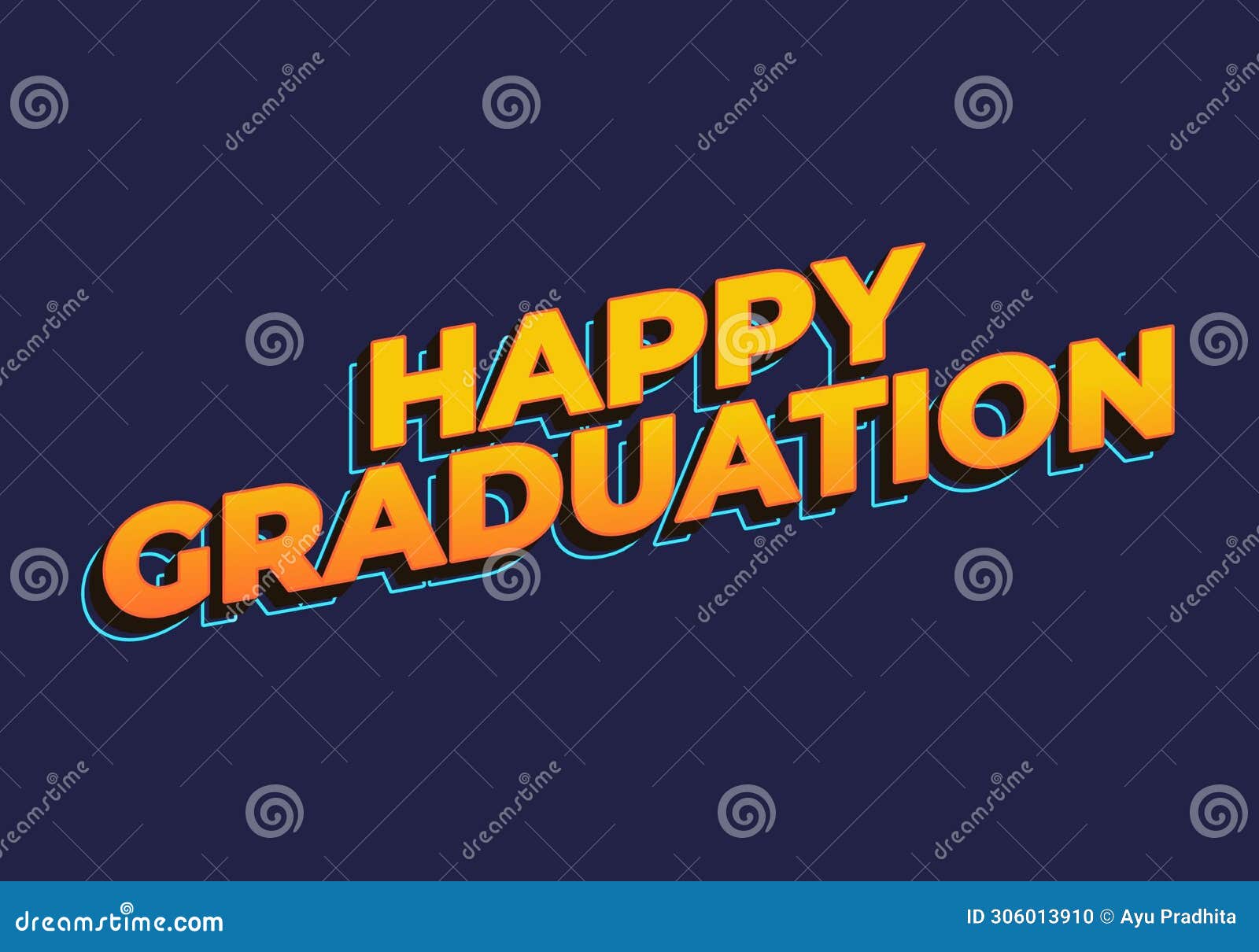 Happy Graduation. Text Effect in 3D Look. Yellow Color Stock ...