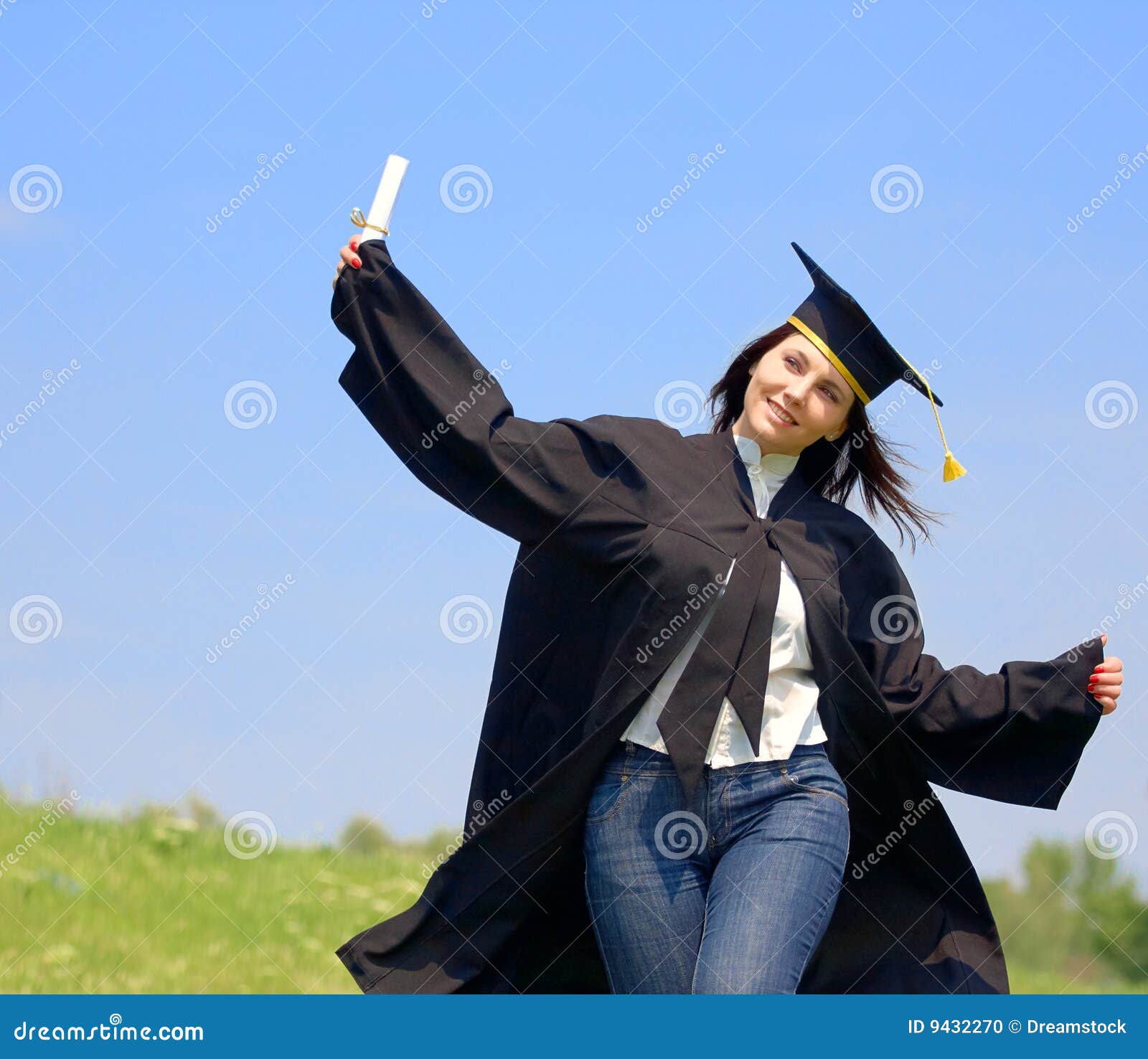 Happy graduation woman stock photo. Image of happiness - 9432270