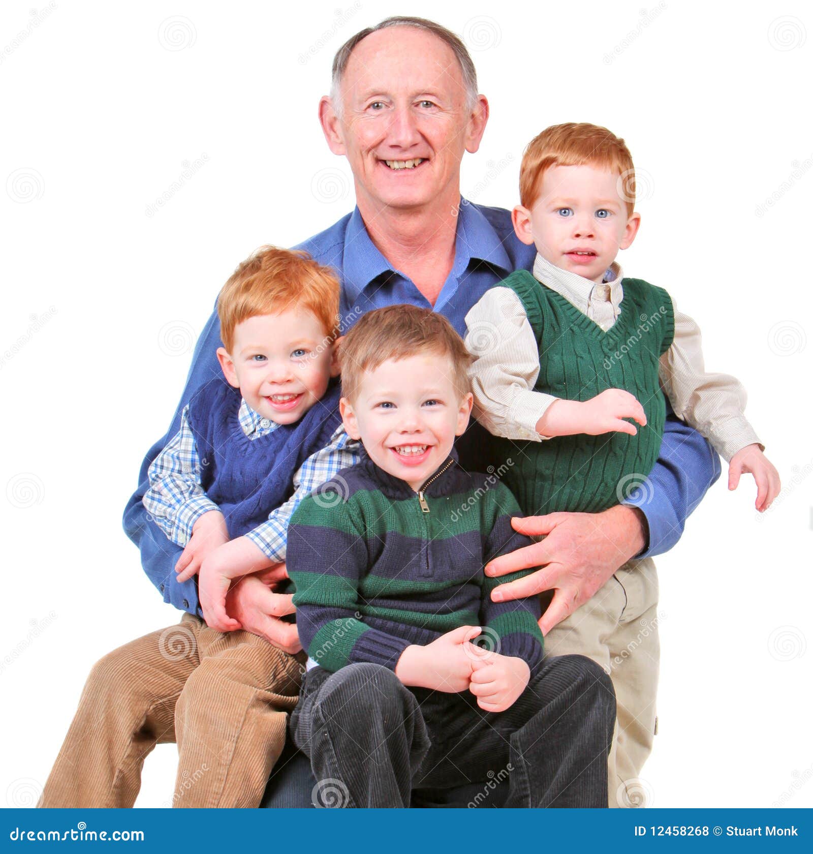Happy grandpa stock photo. Image of grandchildren, blue - 12458268