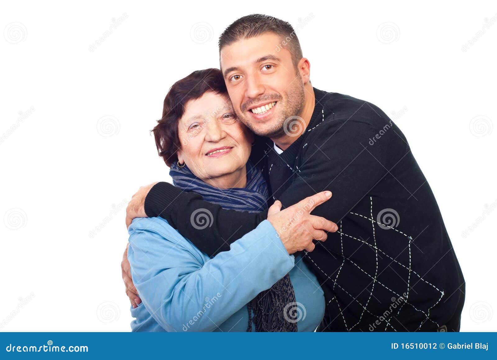 Happy Grandson Hugging Grandma Stock Photo - Image of affectionate ...