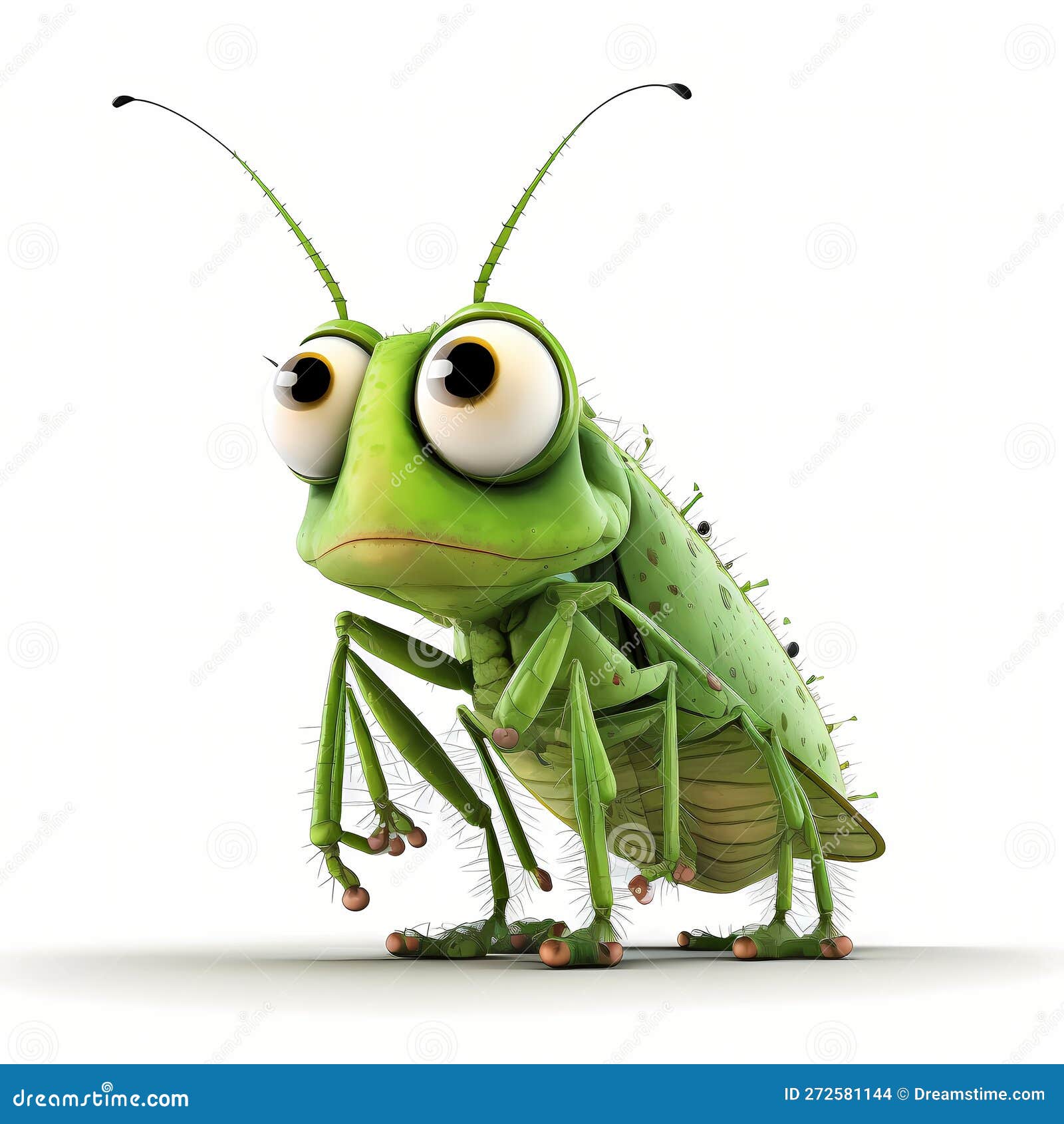 Happy Grasshopper Cartoon. Generative AI Stock Illustration ...