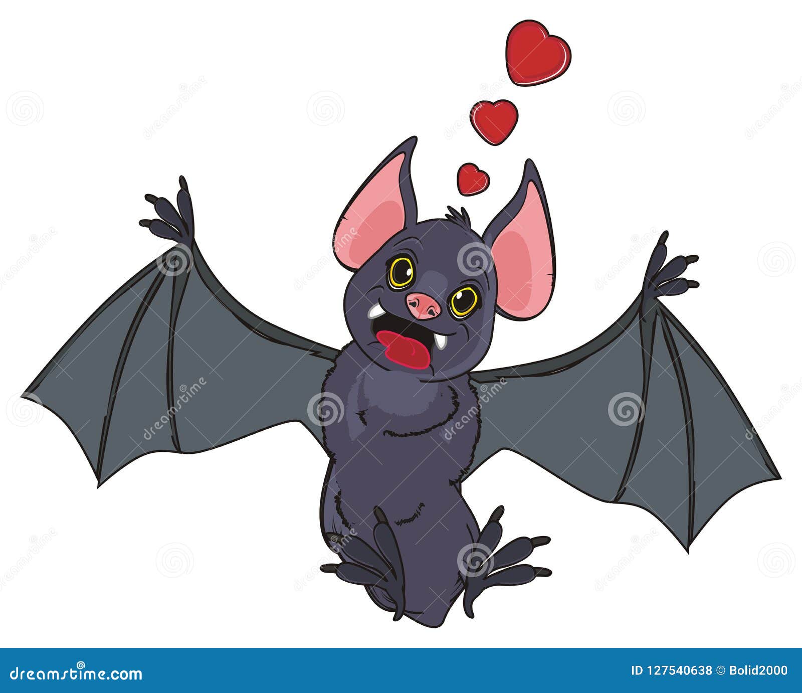 Bat in love stock illustration. Illustration of isolated - 127540638