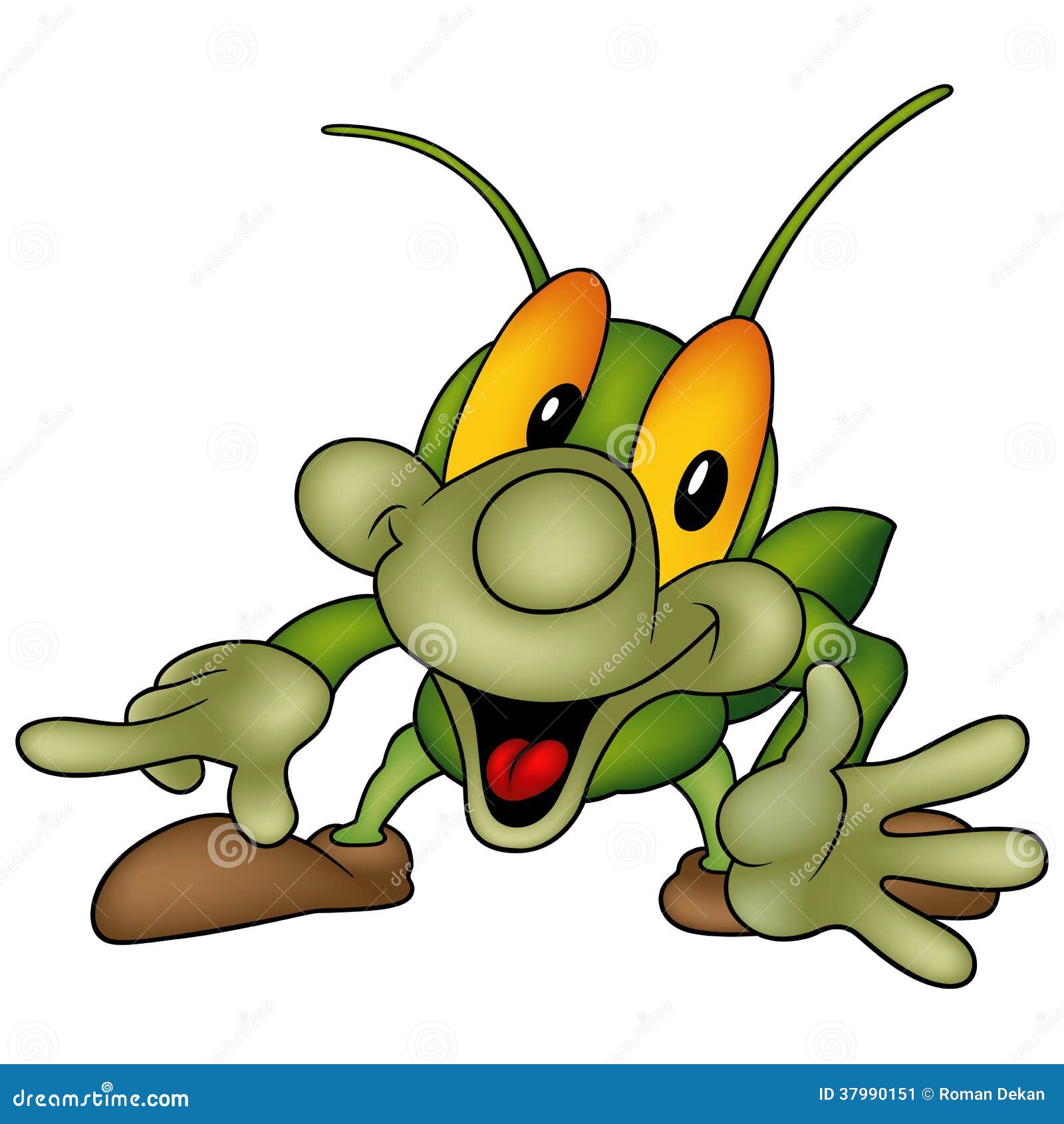 Happy Green Bug stock vector. Illustration of joyful - 37990151