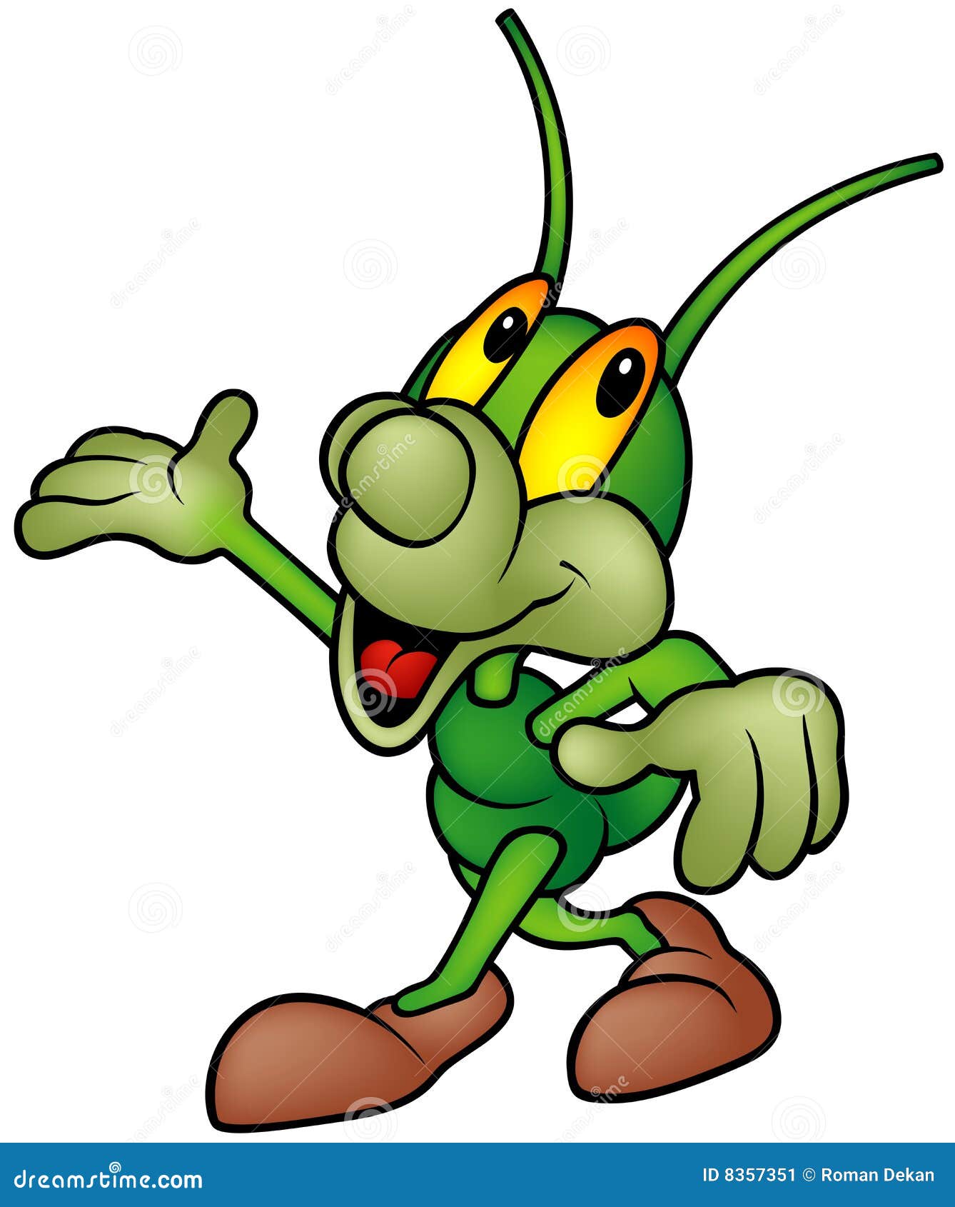 Happy Green Bug - walking stock vector. Illustration of humorous - 8357351