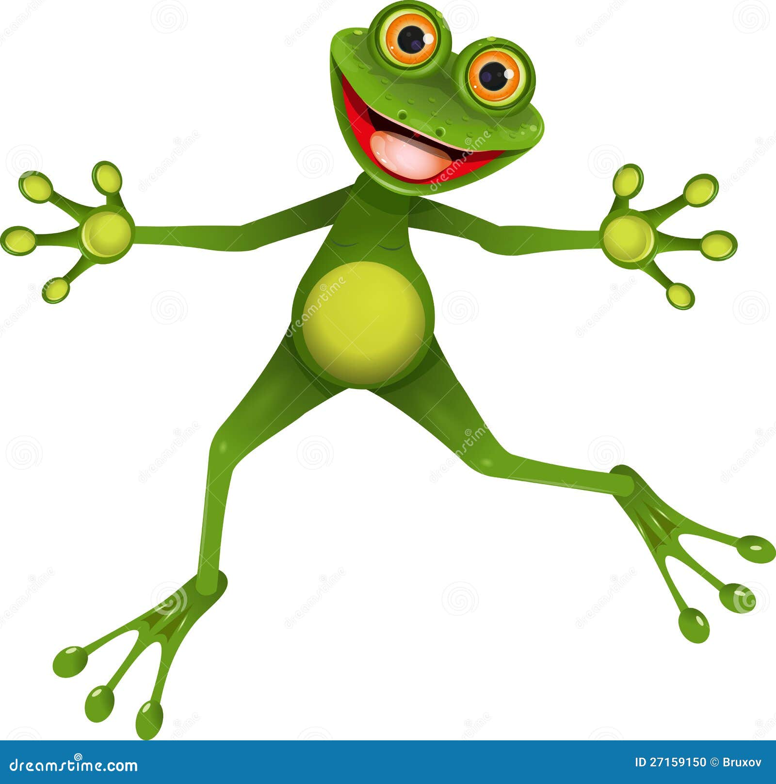 Happy green frog stock vector. Illustration of happy - 27159150