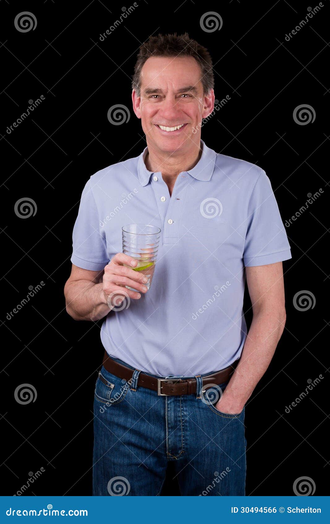 Happy Grinning Man Toasting with a Drink Stock Photo - Image of ...
