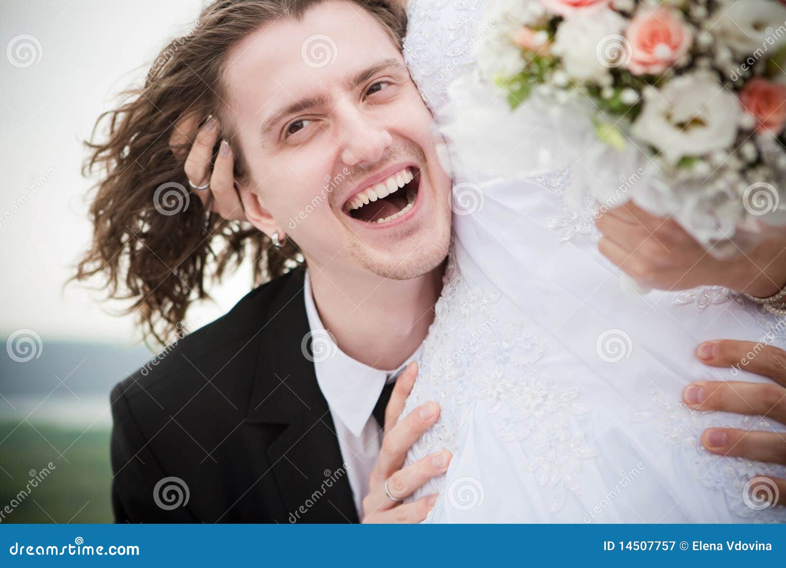 Happy groom stock image. Image of cheerful, black, couple - 14507757