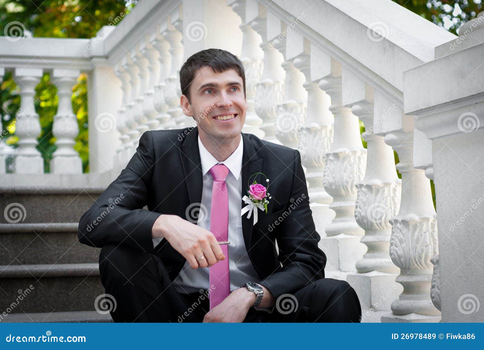 Happy groom stock image. Image of sits, beautiful, young - 26978489