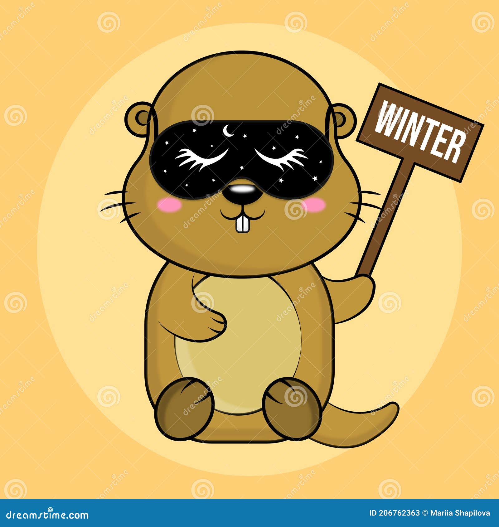 Groundhog Sleeping Emoji. Woodchuck Asleep Emotions. Marmot Dorm Vector ...